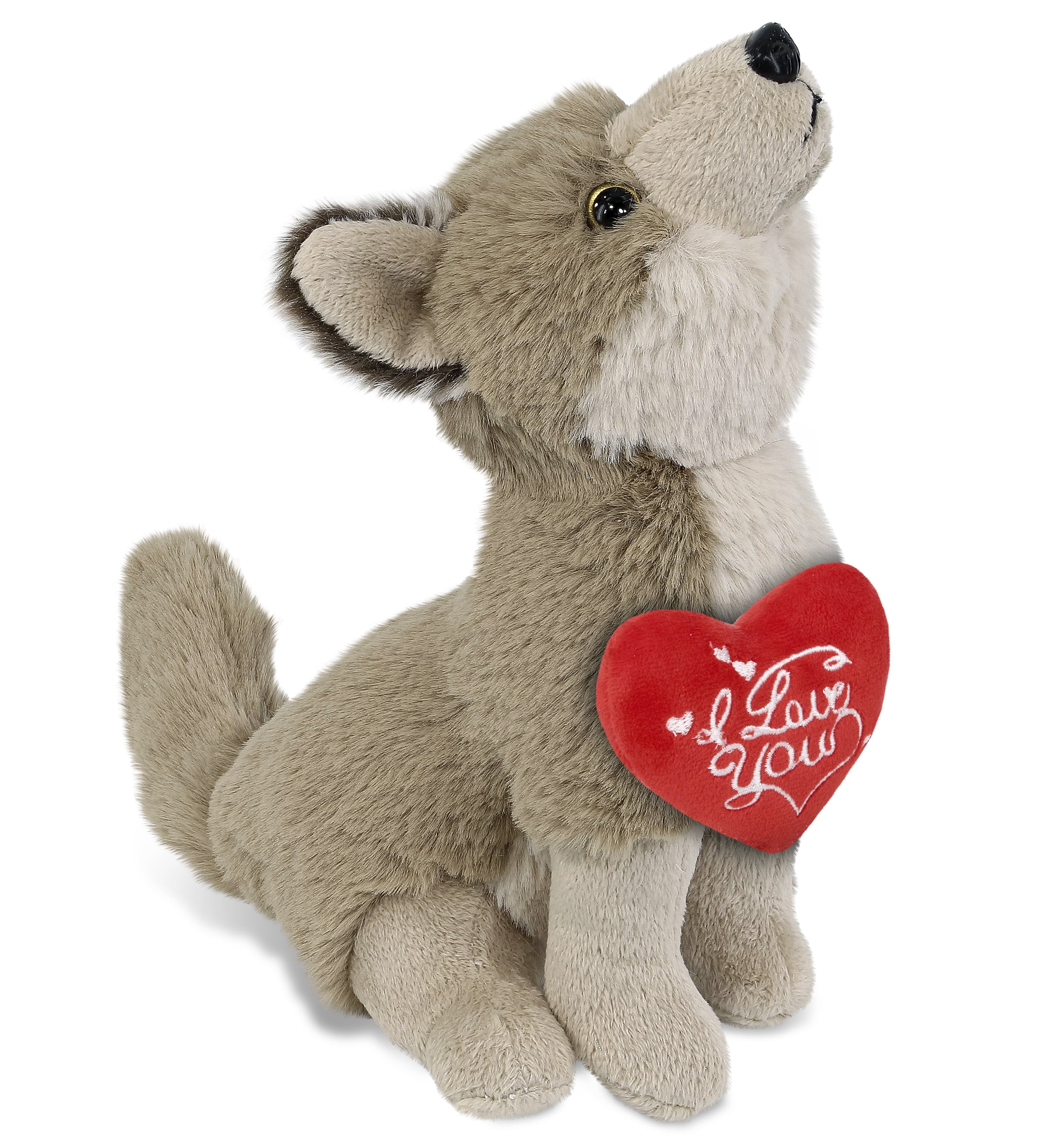 DolliBu I Love You Plush Super Soft Howling Wolf - Cute Stuffed Animal ...
