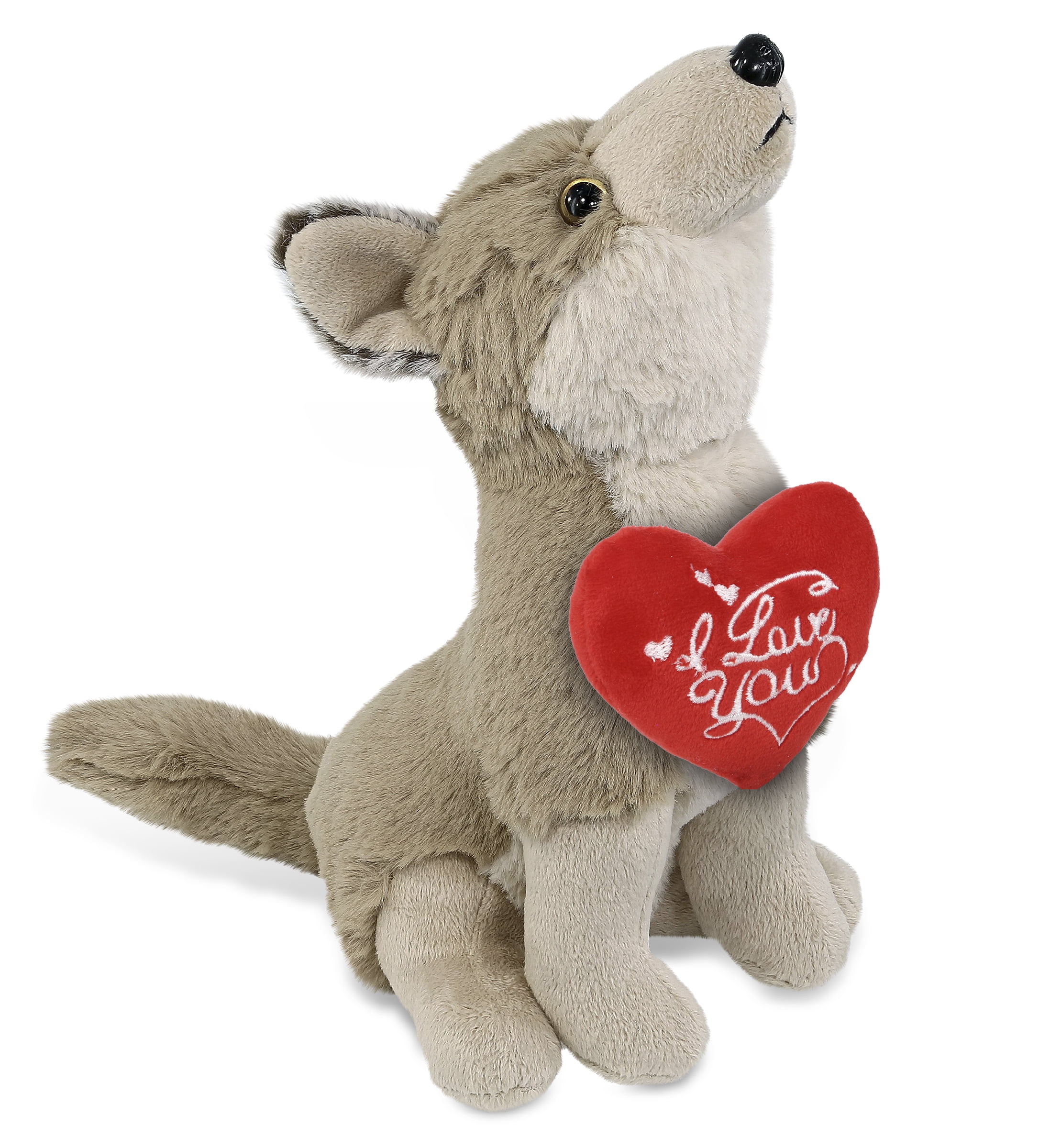 DolliBu I Love You Plush Super Soft Howling Wolf - Cute Stuffed Animal ...