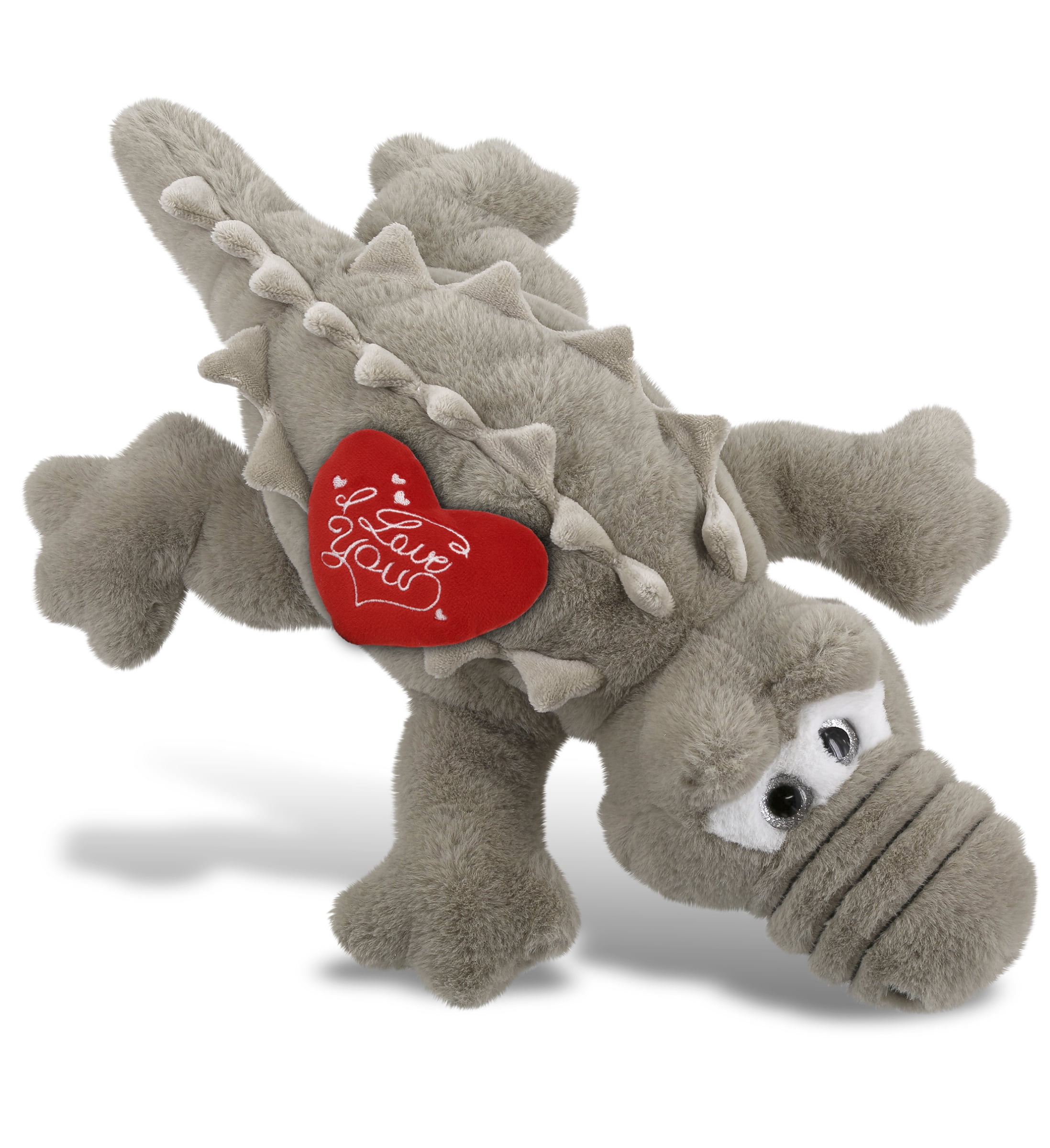 DolliBu I Love You Plush Super Soft Large Grey Alligator - Cute Stuffed ...