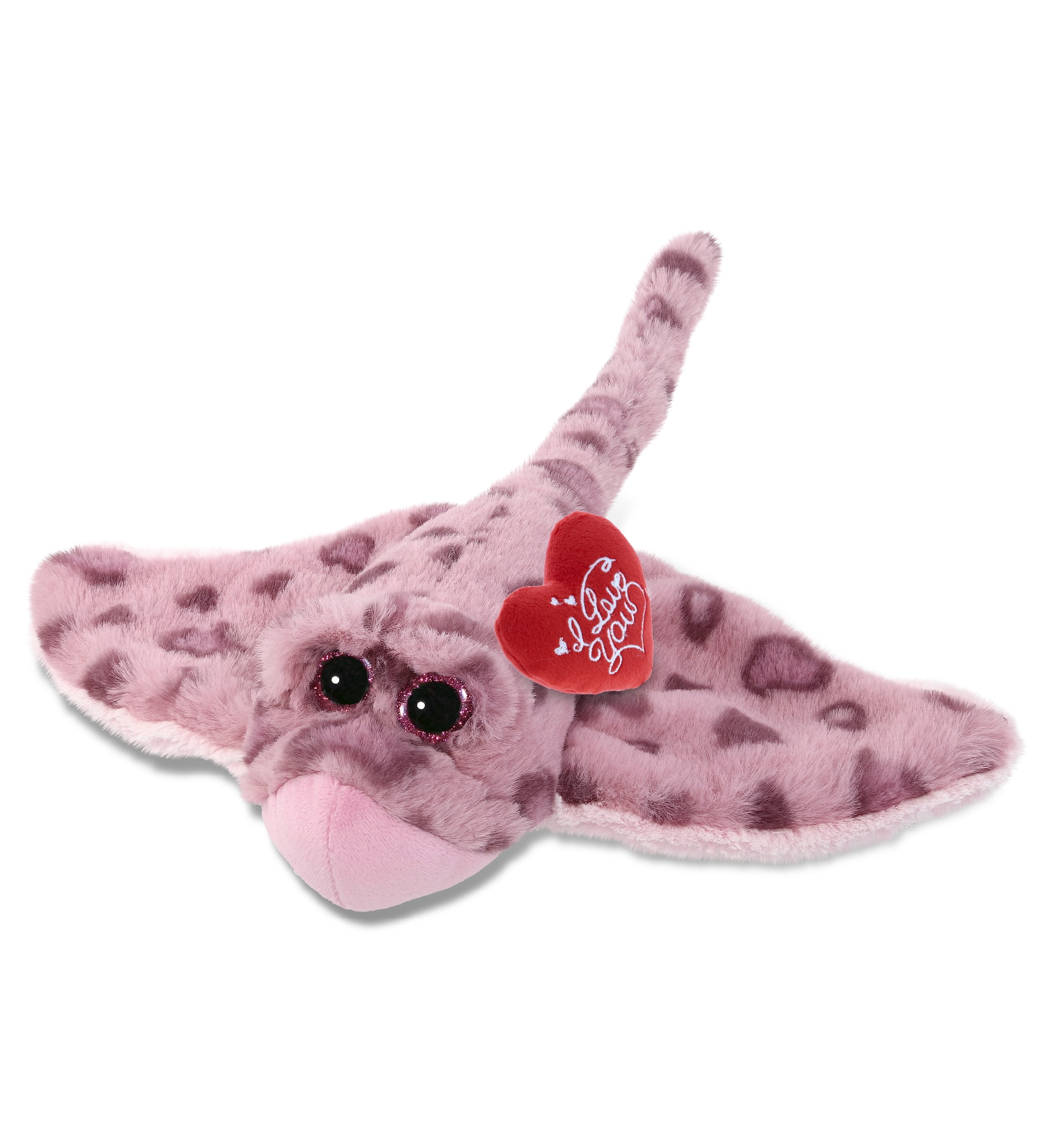DolliBu I Love You Plush Super Soft Pink Rose Stingray - Cute Stuffed ...