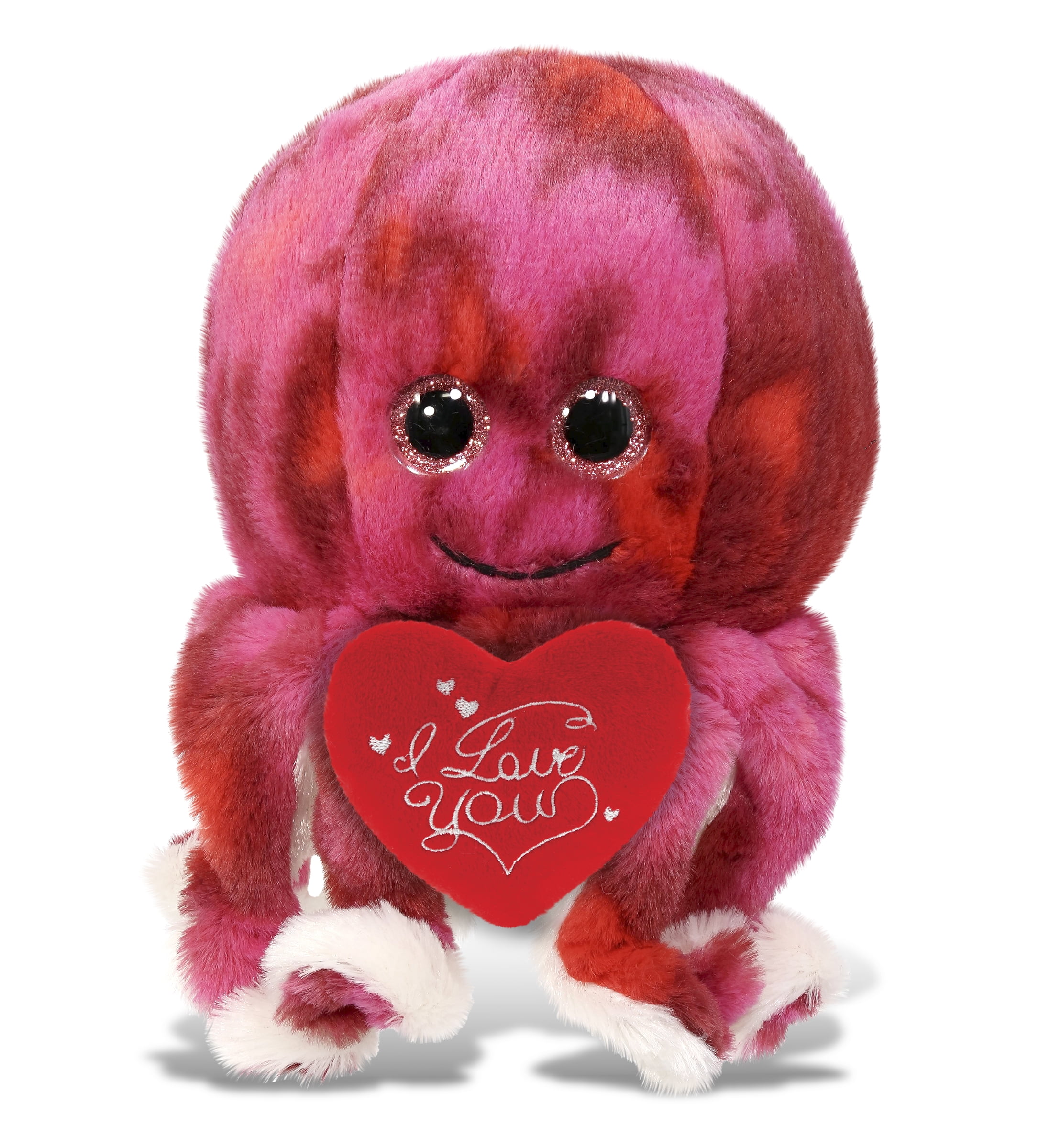 DolliBu I Love You Plush Super Soft Pink Tie-Dye Octopus - Cute Stuffed ...