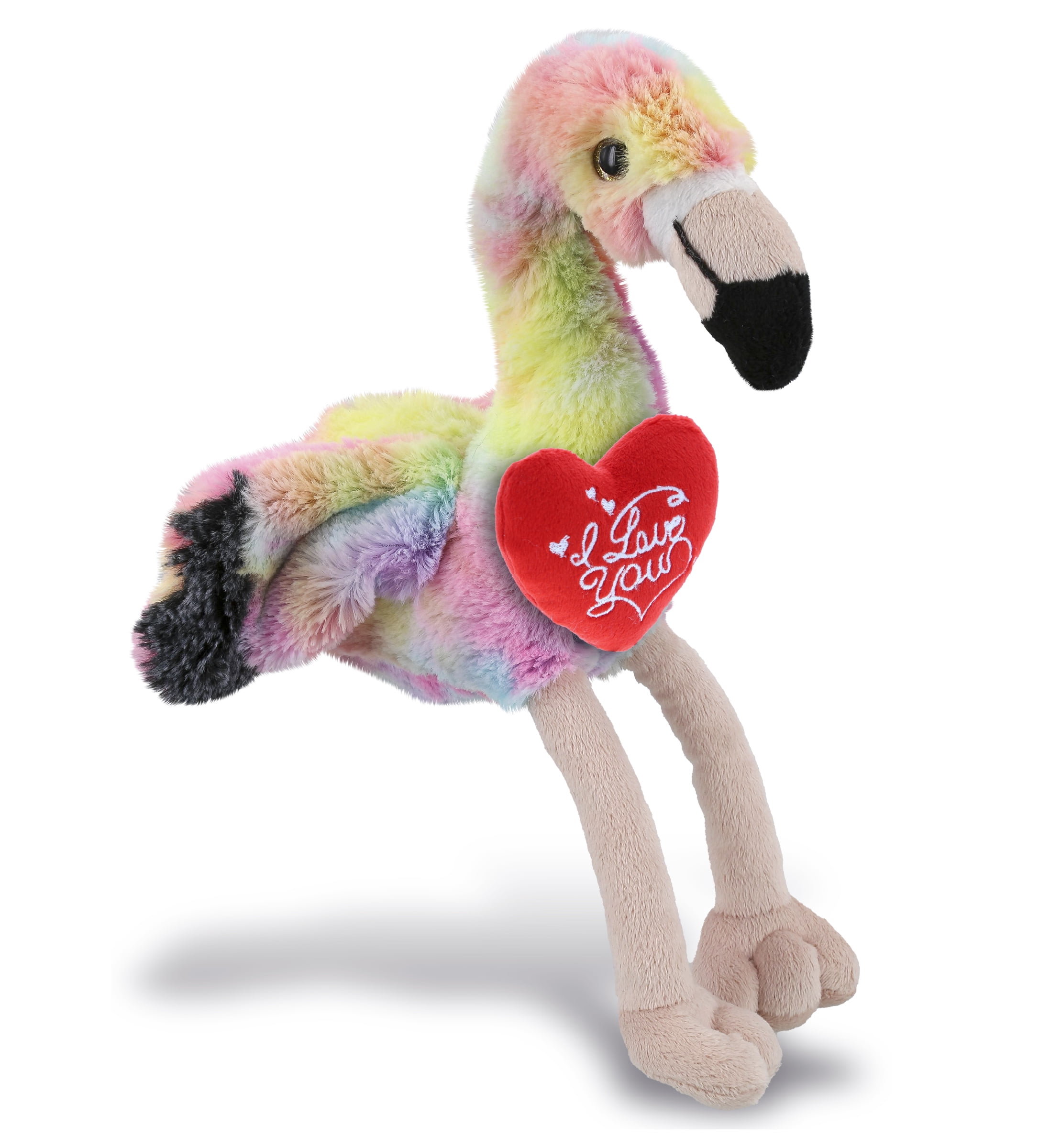 DolliBu I Love You Plush Super Soft Rainbow Flamingo - Cute Stuffed ...