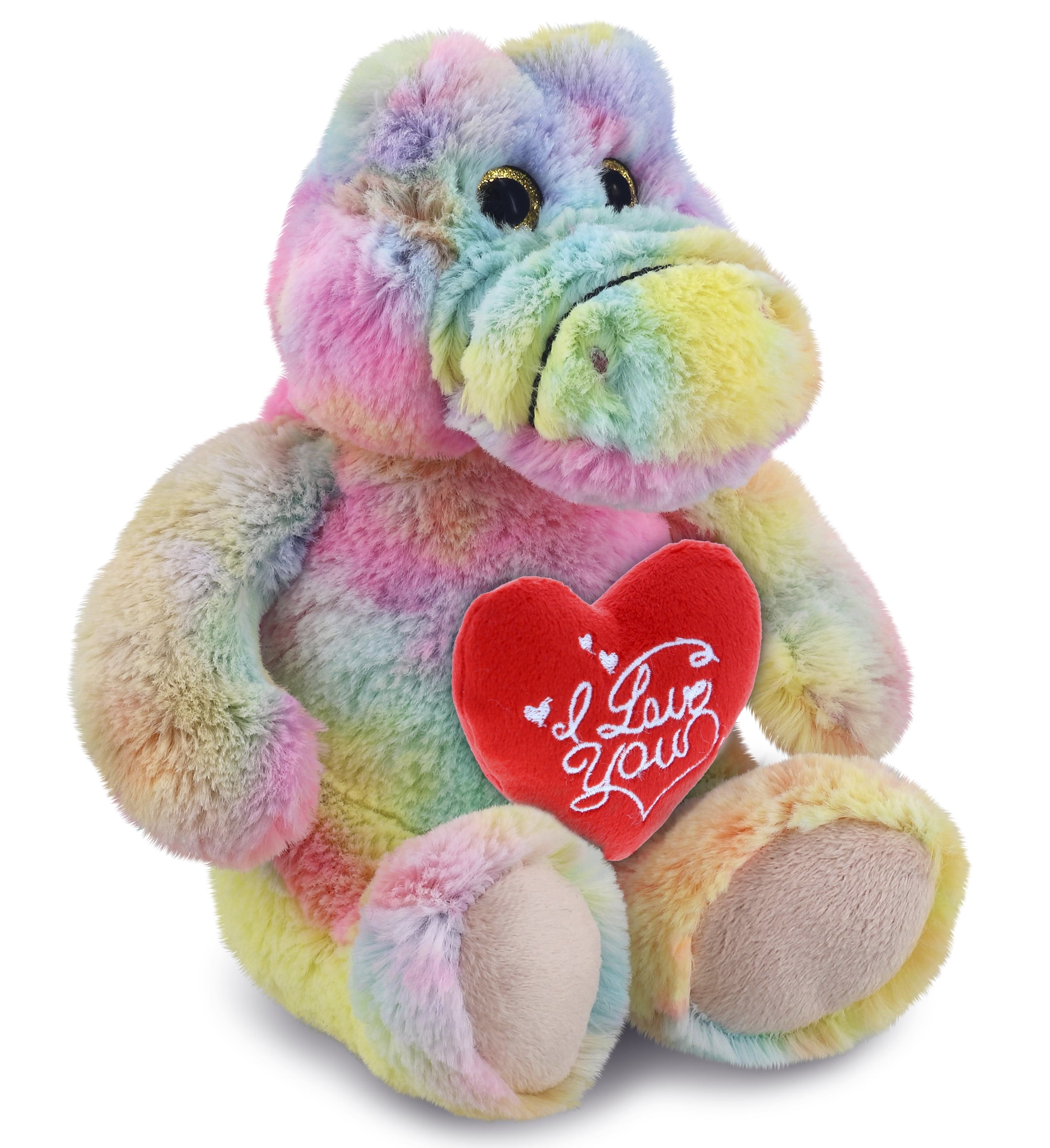 DolliBu I Love You Plush Super Soft Rainbow Sitting Alligator - Cute ...