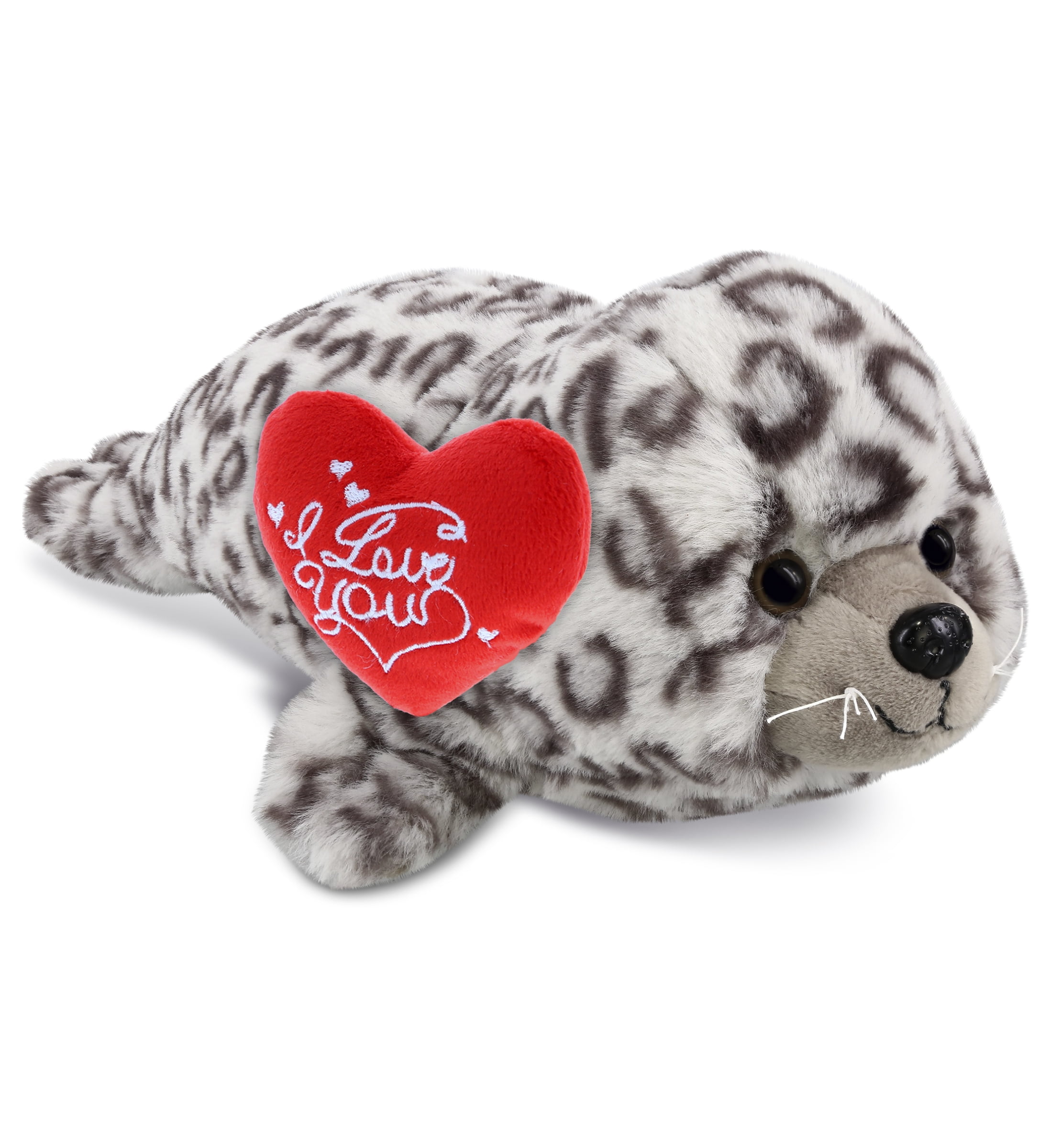 DolliBu I Love You Plush Super Soft Seal - Cute Stuffed Animal Seal with Red Heart Plush for ...