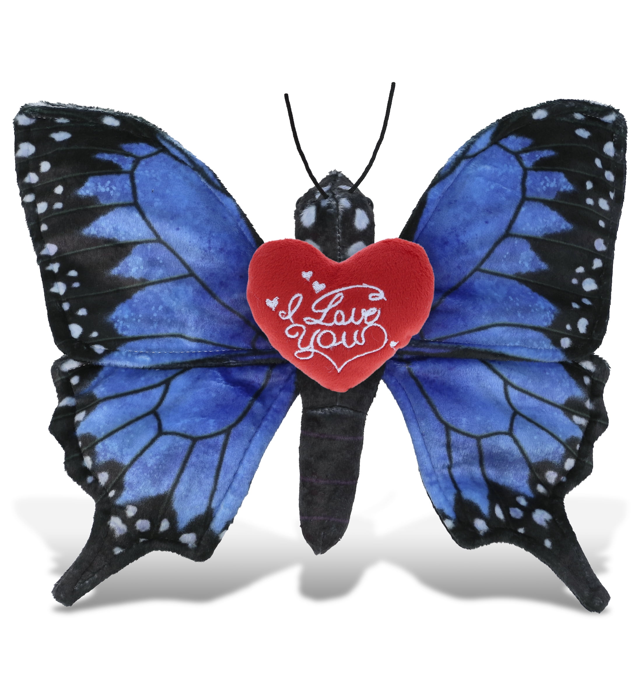 DolliBu I Love You Plush Wild Collection Blue Butterfly - Cute Stuffed ...