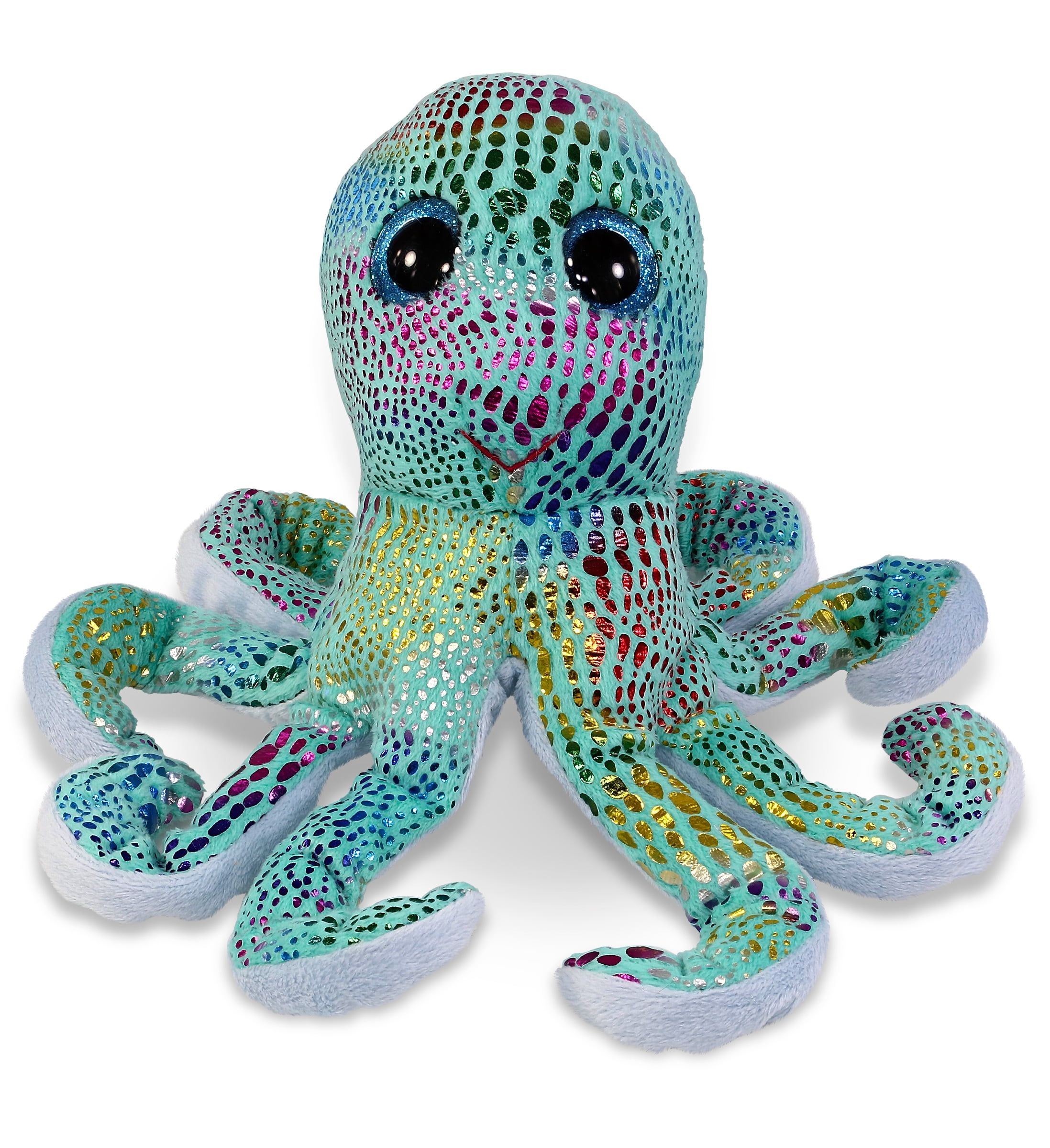 DolliBu Iridescent Rainbow Octopus Big Eye Plush - Super Soft Stuffed ...