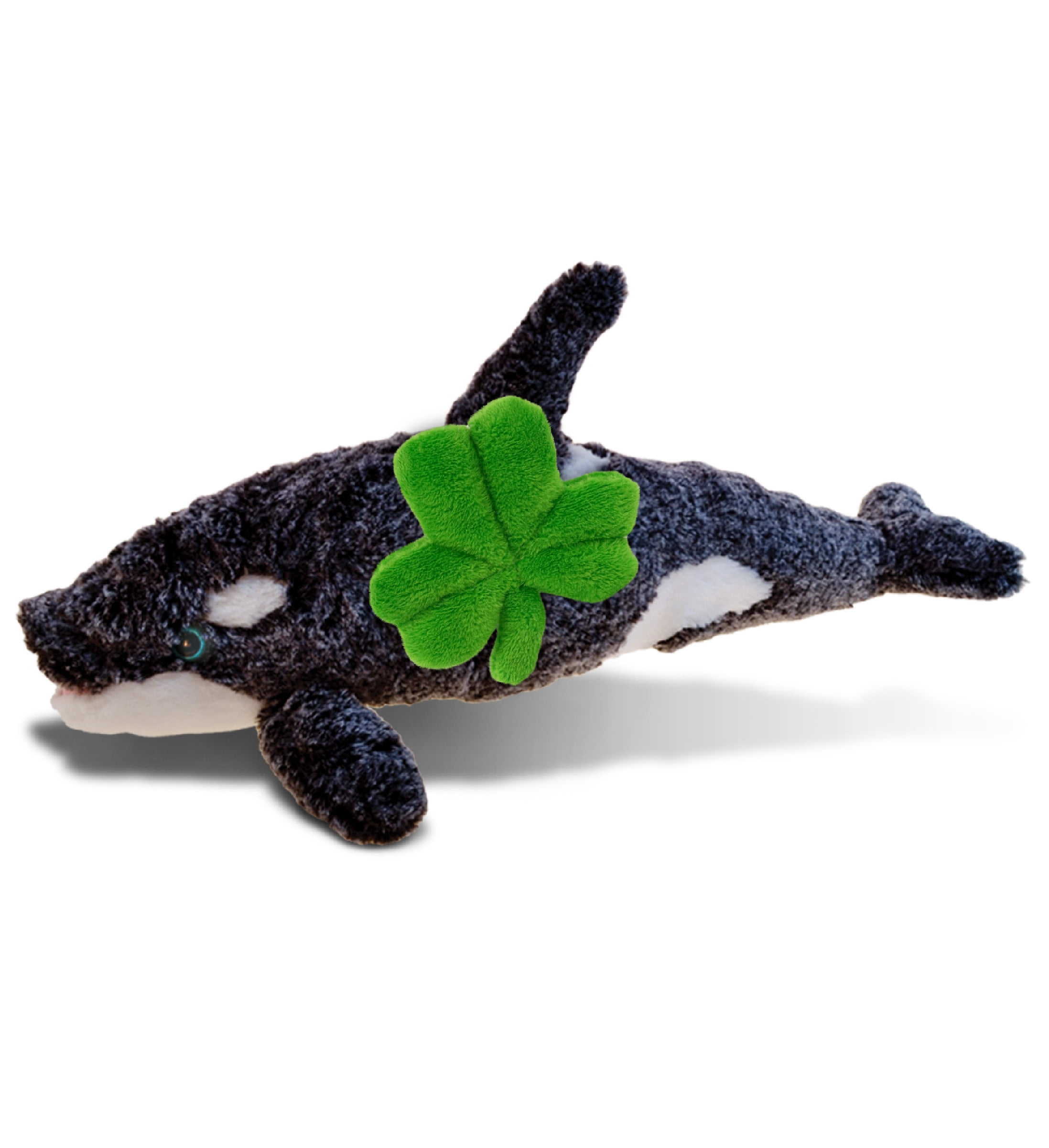 DolliBu Killer Whale Stuffed Animal with Green Plush Shamrock - Cute ...
