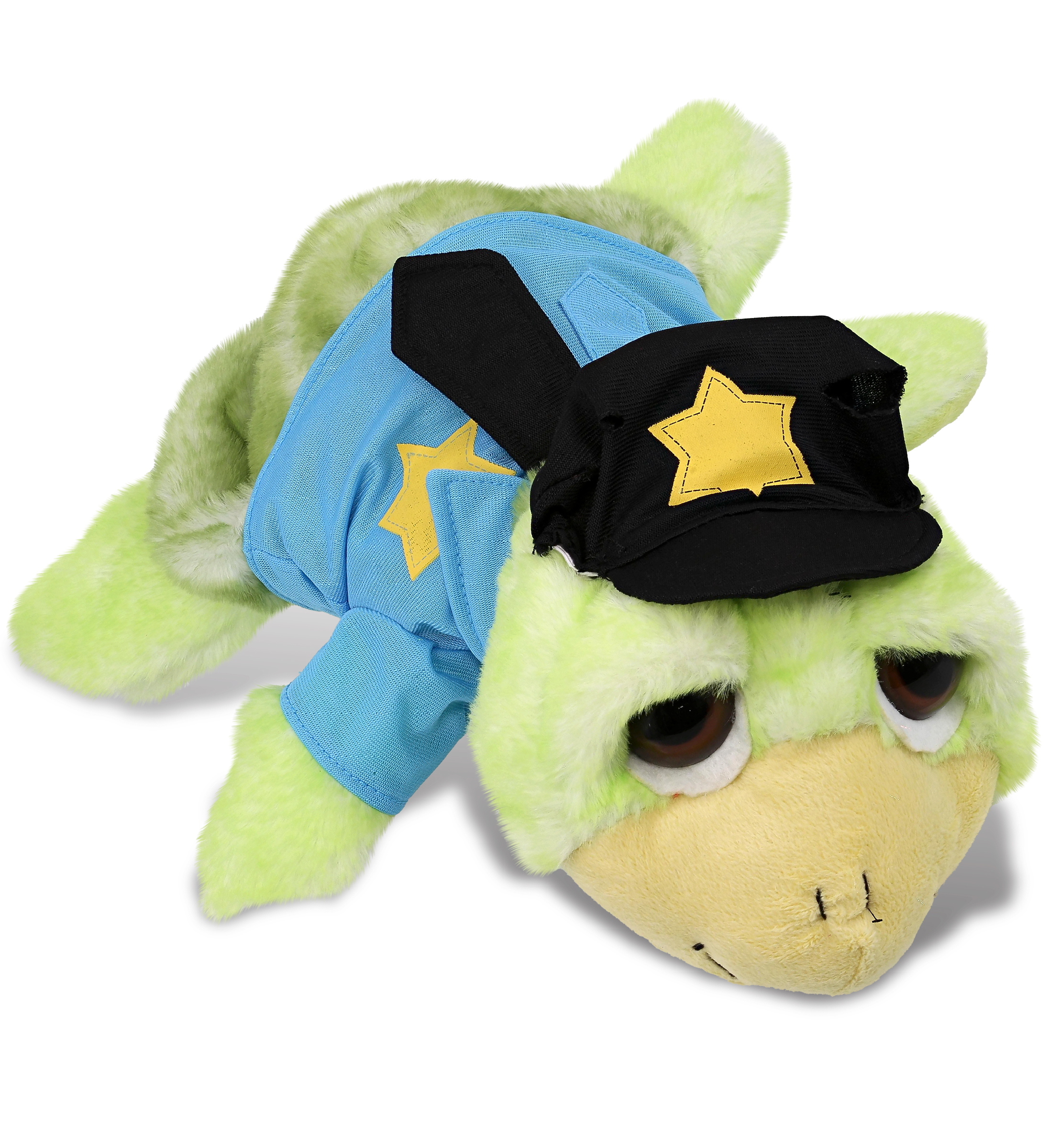 DolliBu Large Green Sea Turtle Police Officer Plush Toy - Soft Green ...
