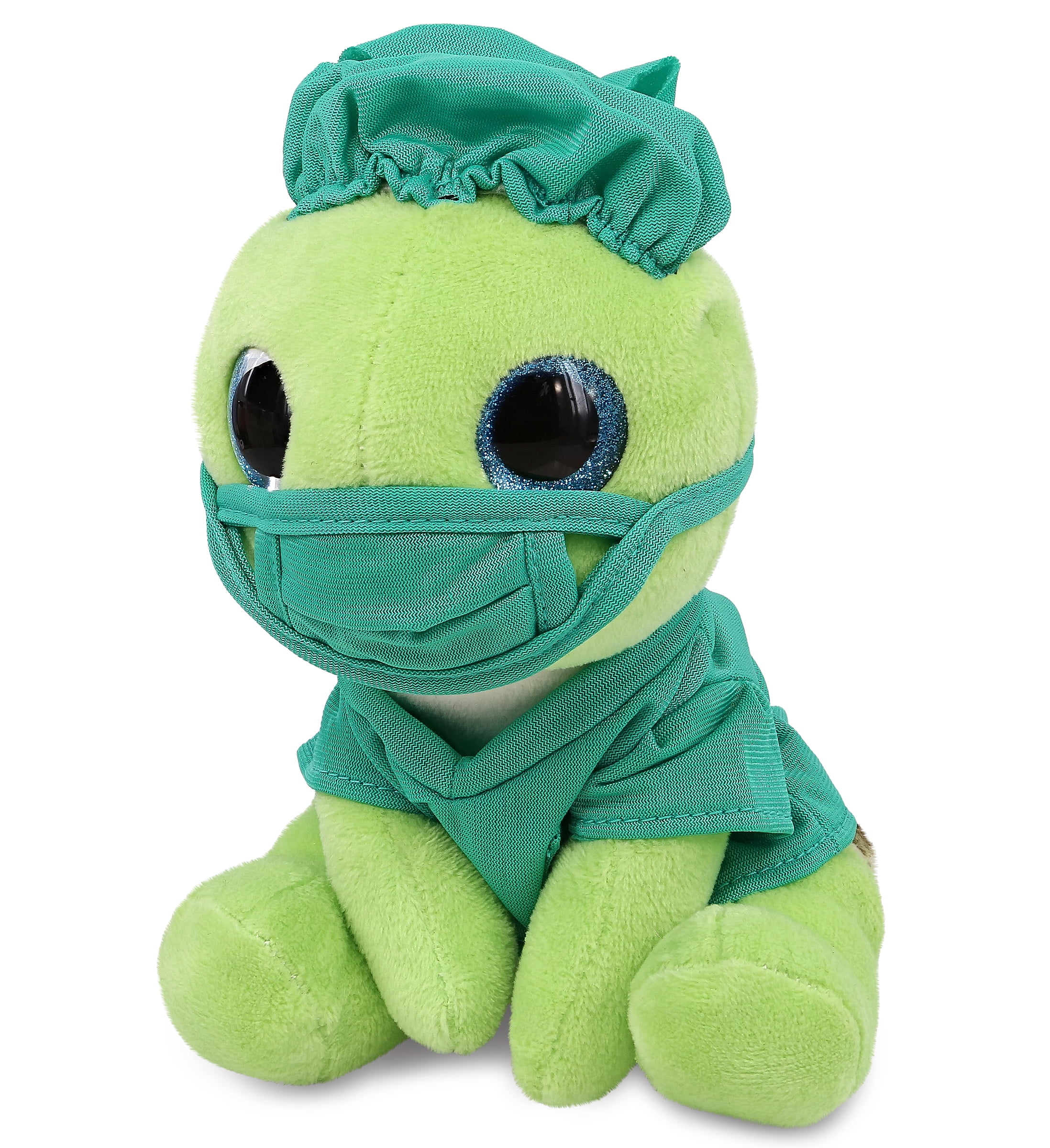 DolliBu Large Green Sea Turtle – Sparkle Eyes Doctor Plush Toy - Super ...