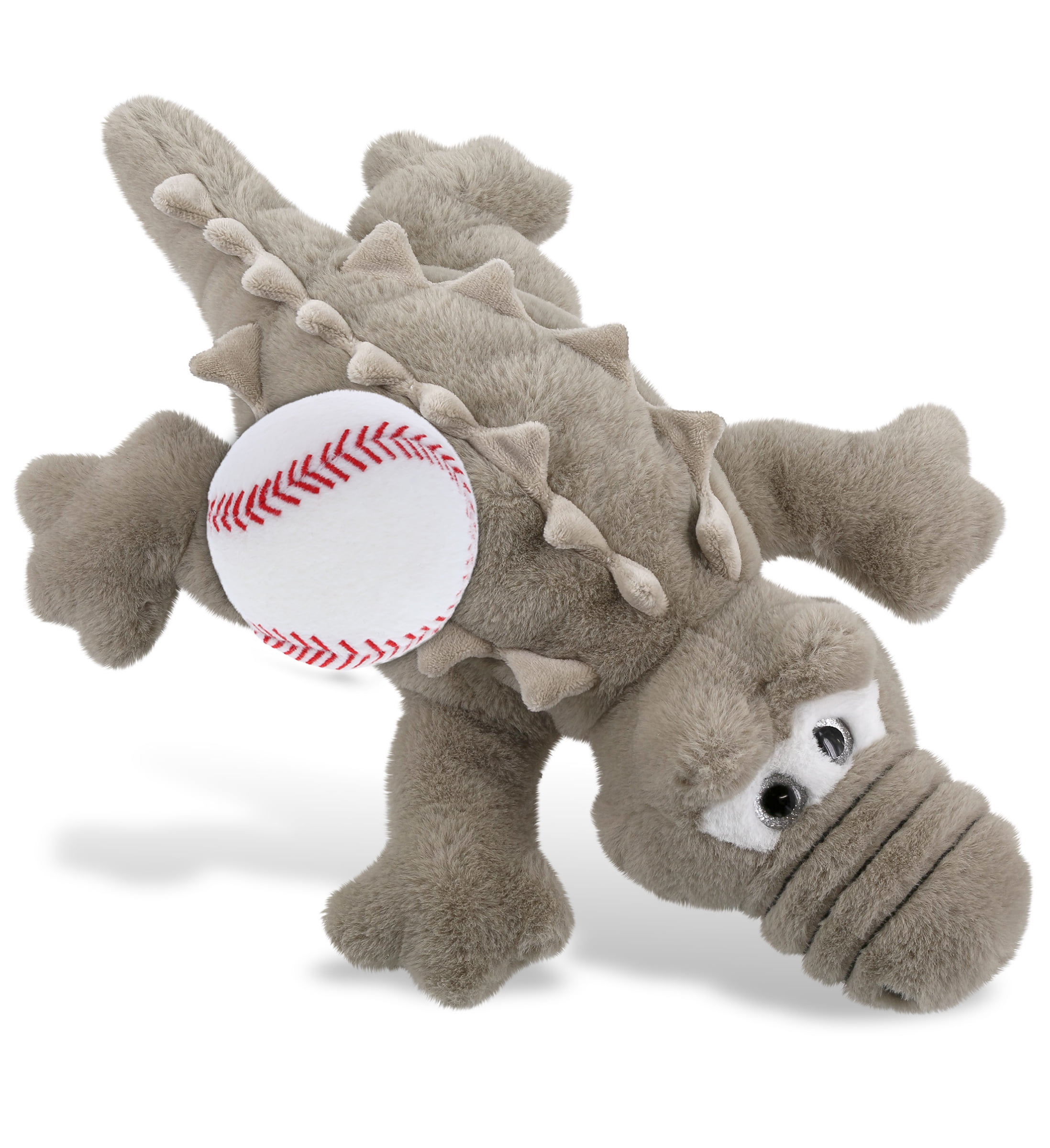DolliBu Large Grey Alligator Stuffed Animal with Baseball Plush - Soft ...
