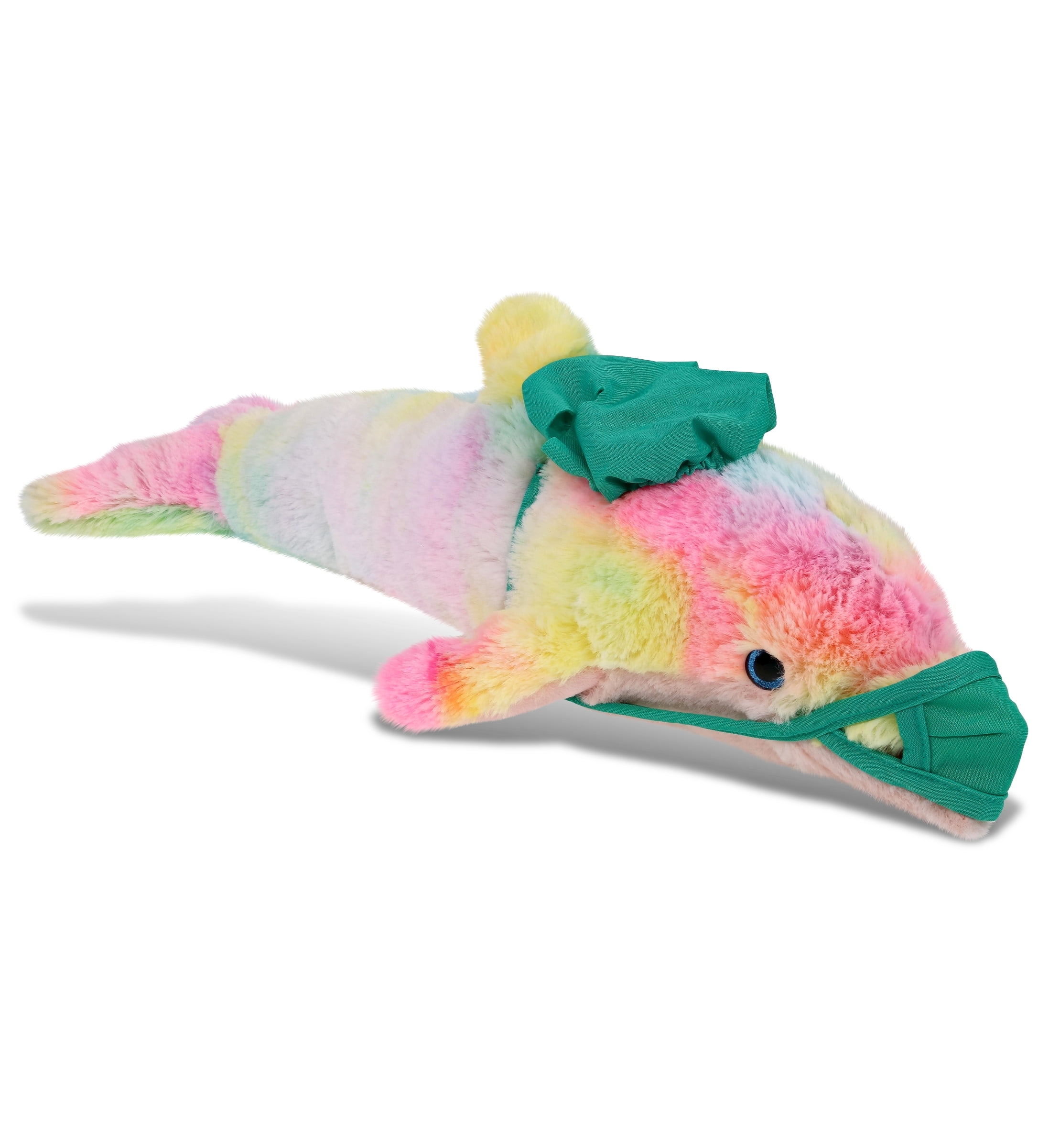 DolliBu Large Rainbow Dolphin Doctor Plush Toy - Super Soft Dolphin ...
