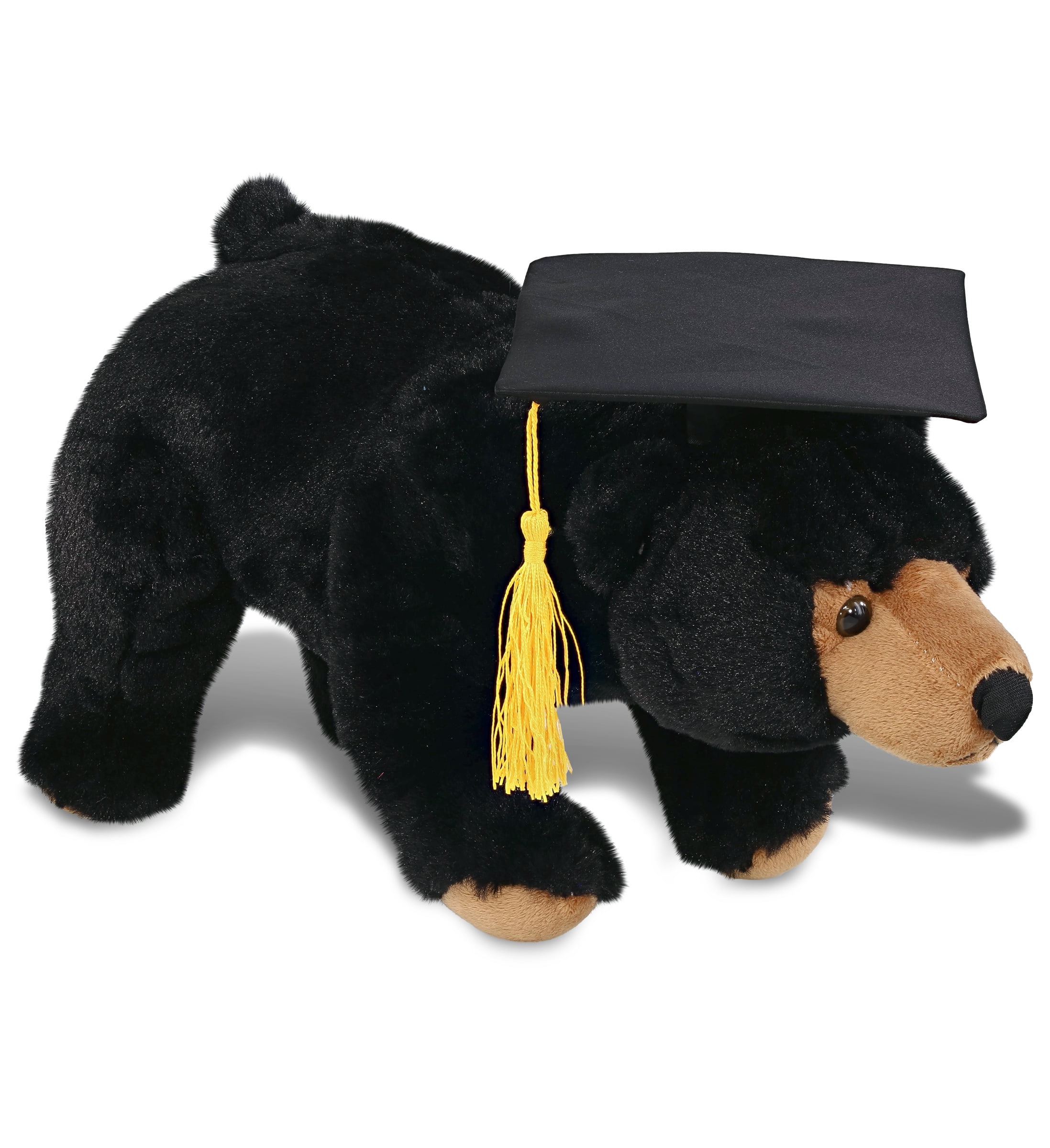 DolliBu Large Wild Black Bear Graduation Plush Toy - Super Soft Wild ...