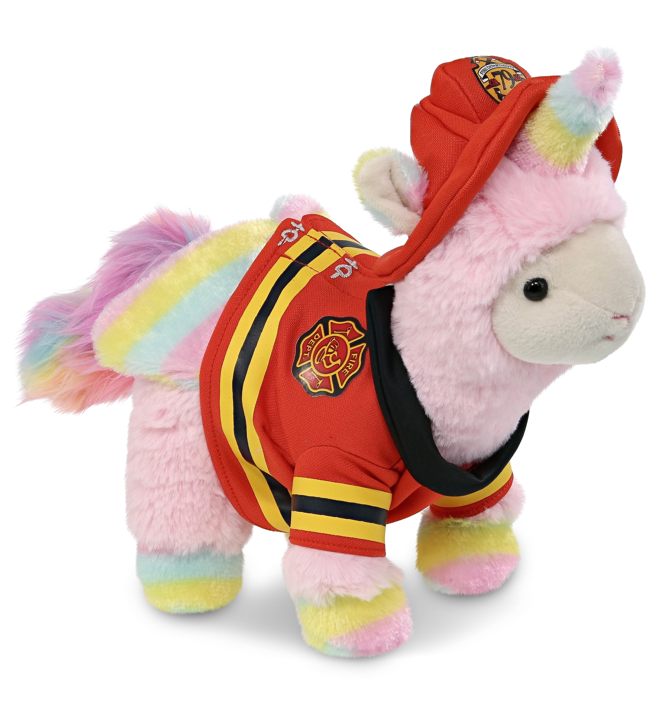 DolliBu Llamacorn Firefighter Stuffed Animal - Pink Flying Llamacorn ...