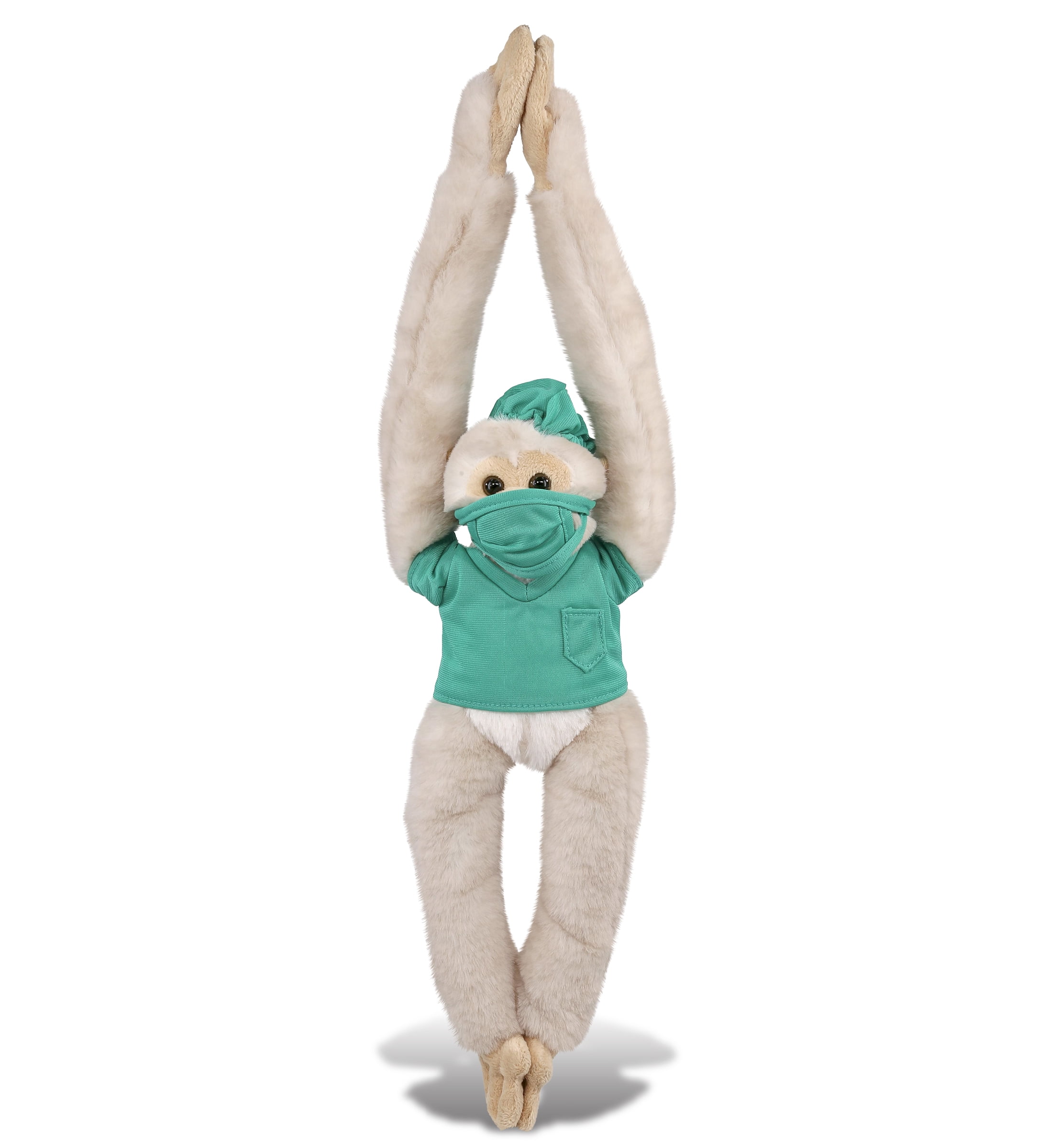 DolliBu Long Arm Hanging White Squirrel Monkey Doctor Plush Toy - Super ...