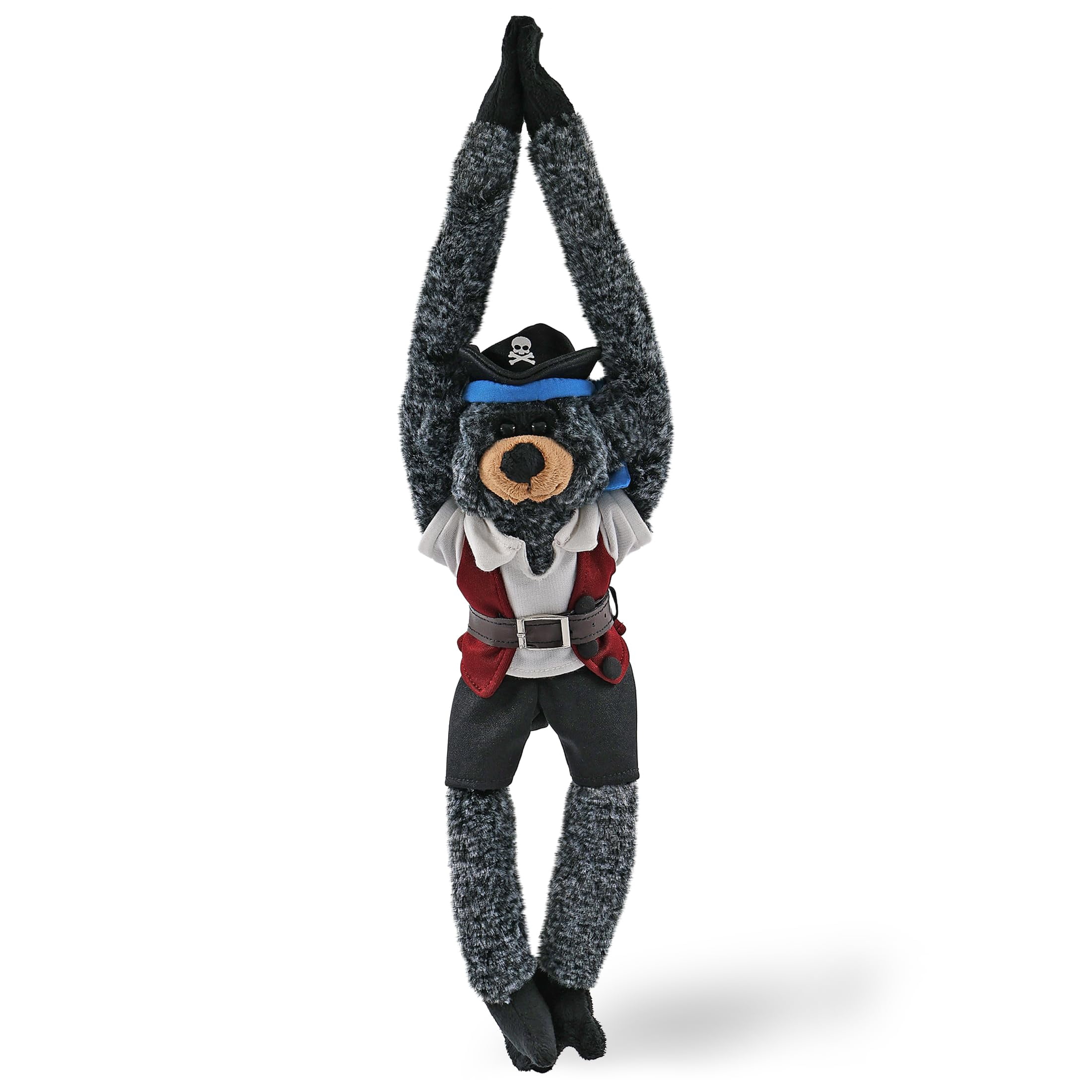 DolliBu Long Arms Black Bear Stuffed Animal With Pirate Dress Up Set ...
