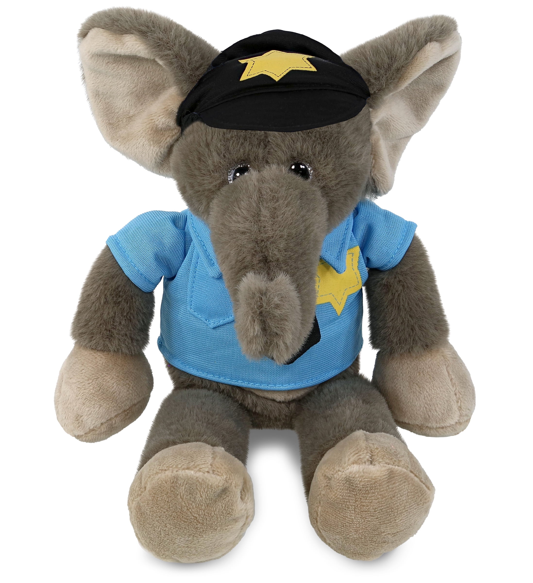 DolliBu Long Leg Elephant Police Officer Plush Toy – Super Soft ...