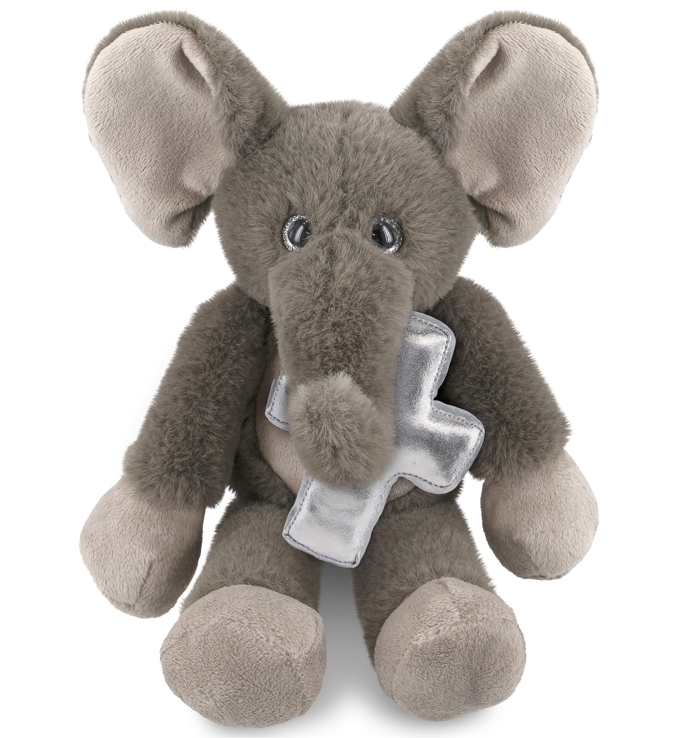 DolliBu Long Leg Elephant Stuffed Animal with Silver Cross Plush ...