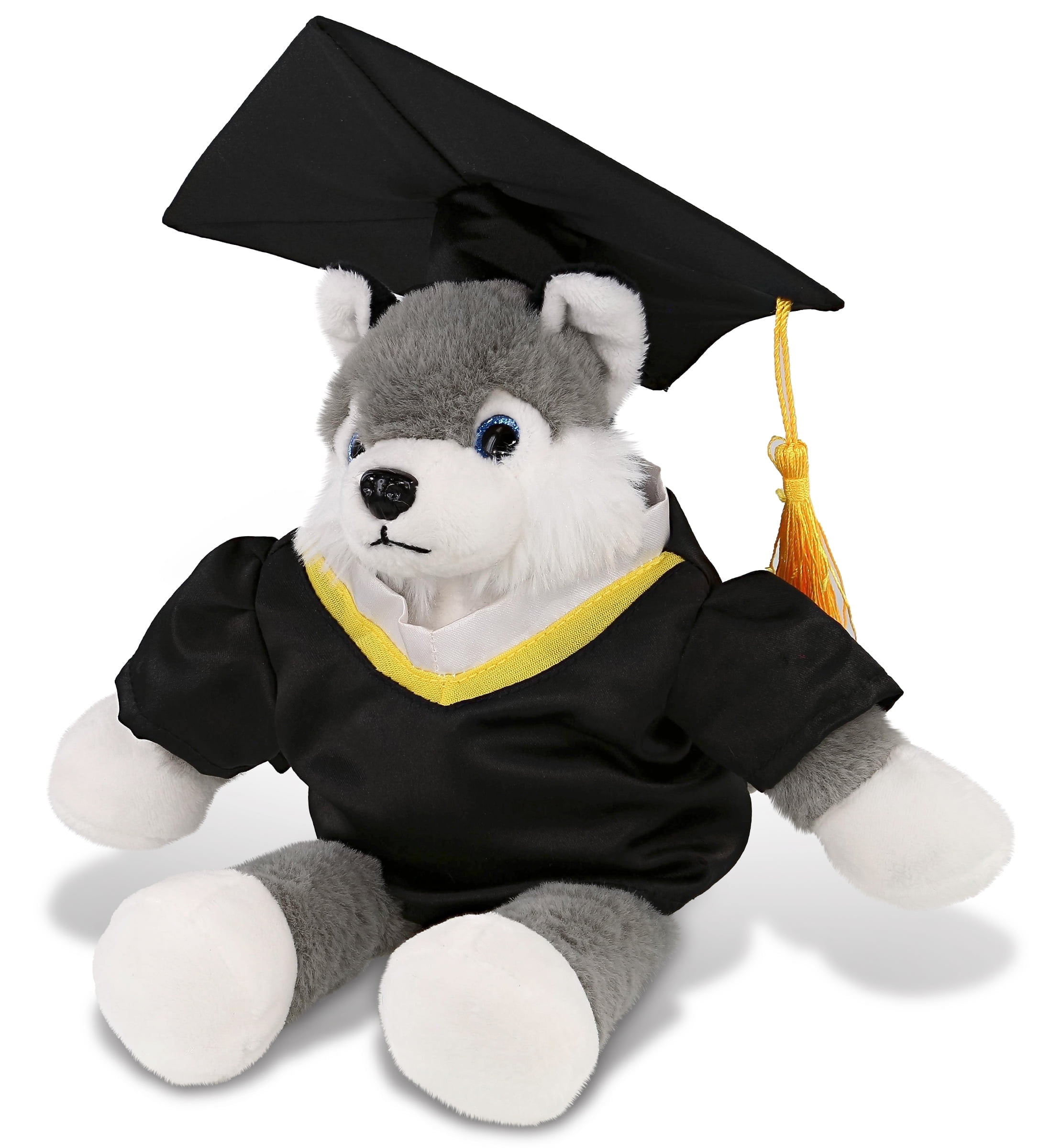 DolliBu Long Leg Husky Graduation Plush Toy - Soft Huggable Graduation ...