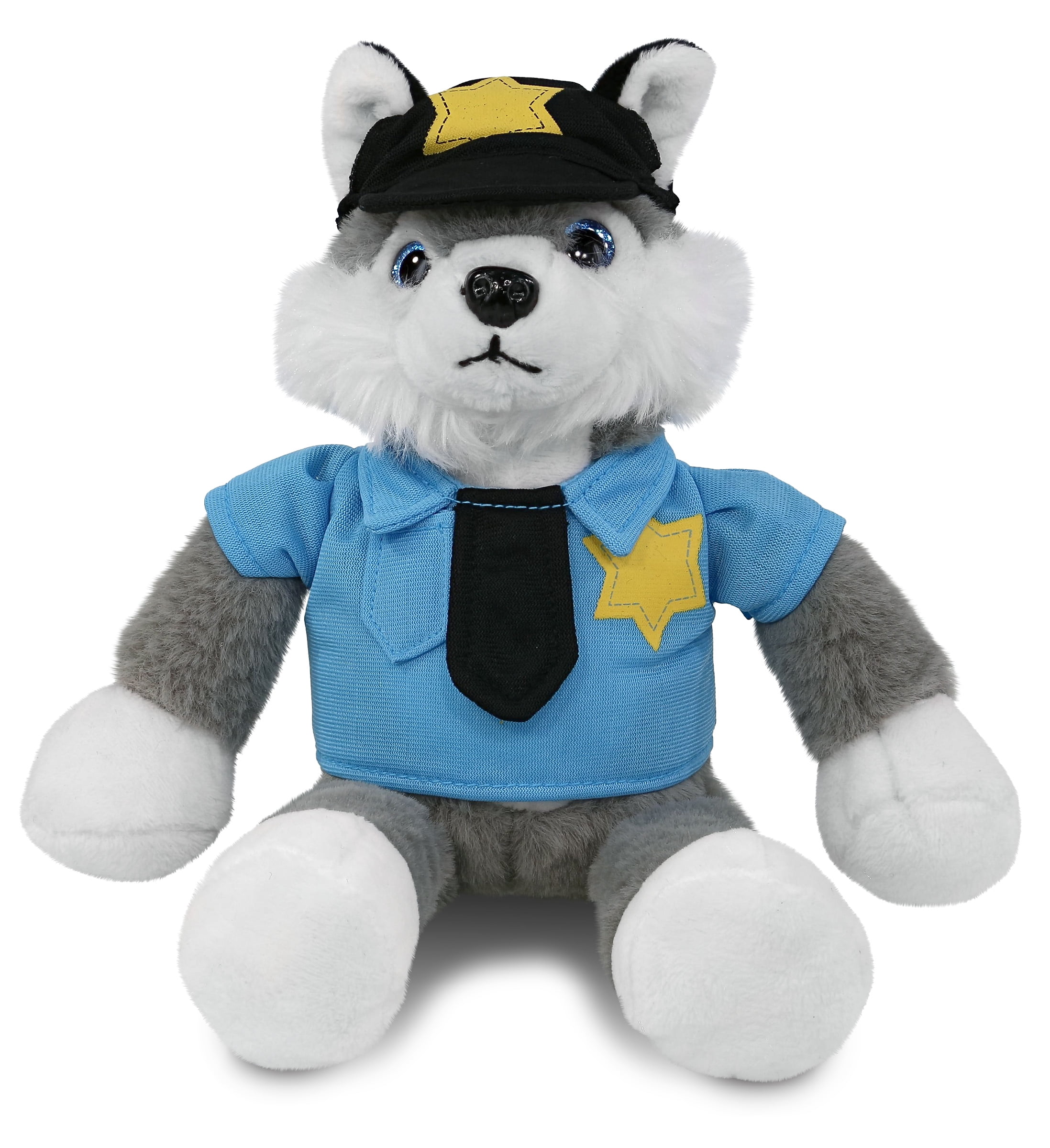 DolliBu Long Leg Husky Police Officer Plush Toy – Super Soft Husky Cop ...