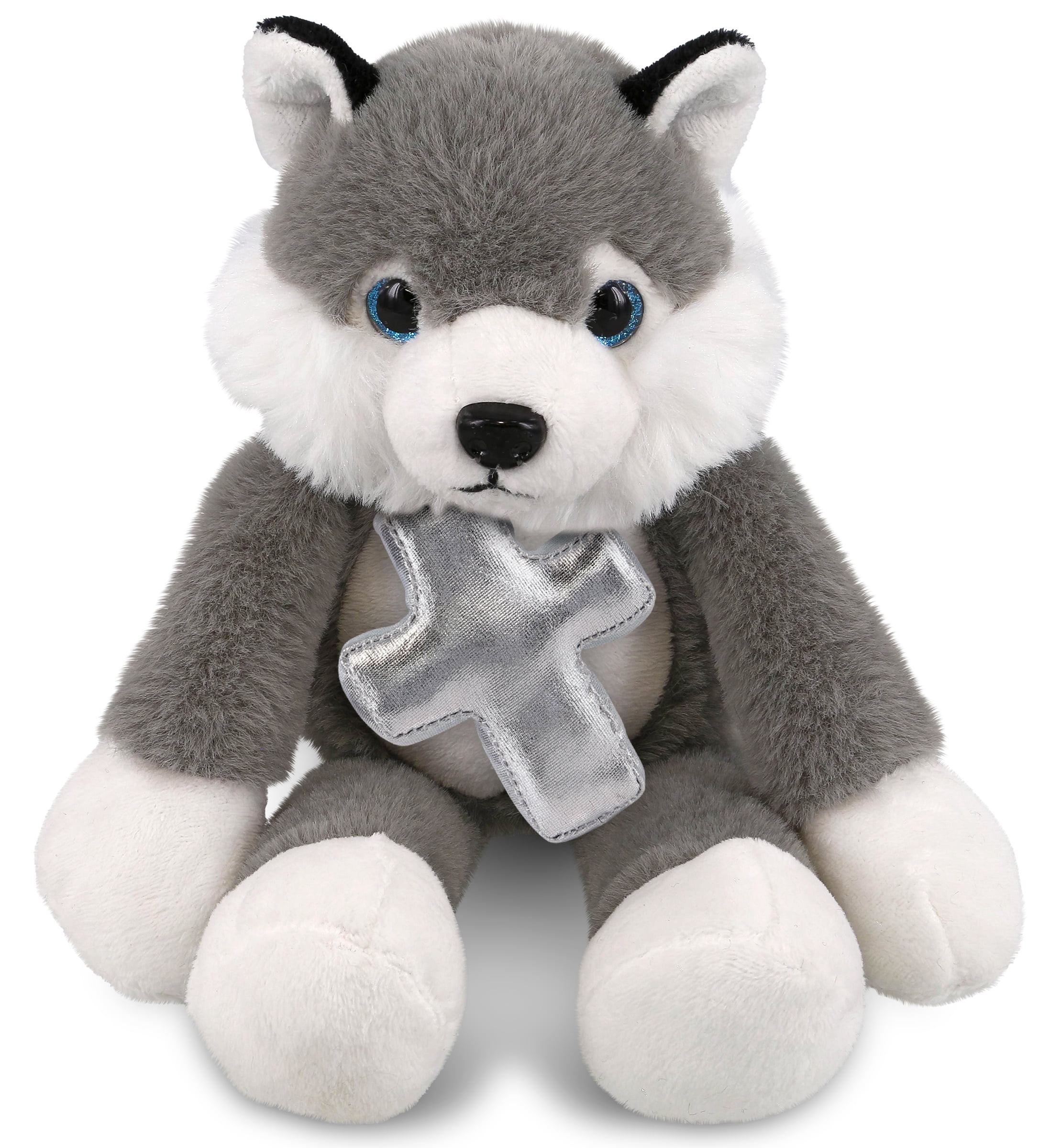 DolliBu Long Leg Husky Stuffed Animal with Silver Cross Plush ...