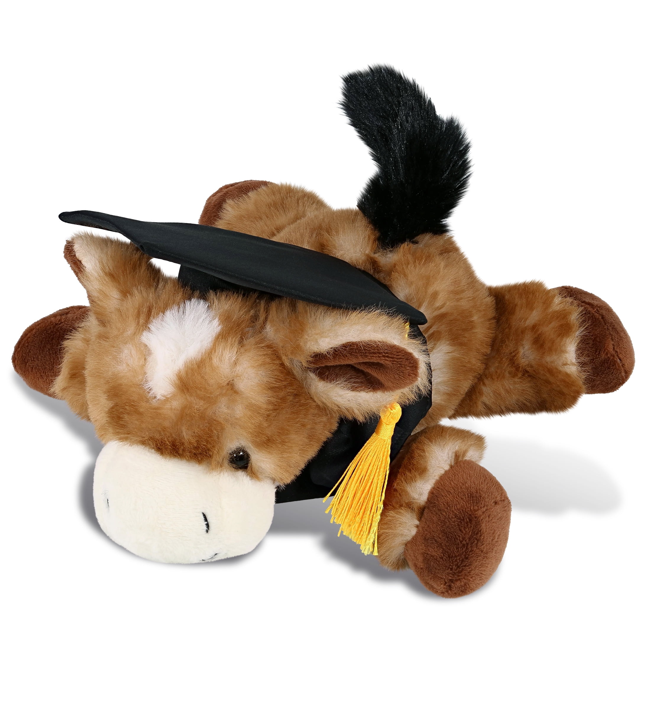 DolliBu Lying Brown Donkey Graduation Plush Toy - Super Soft Donkey ...