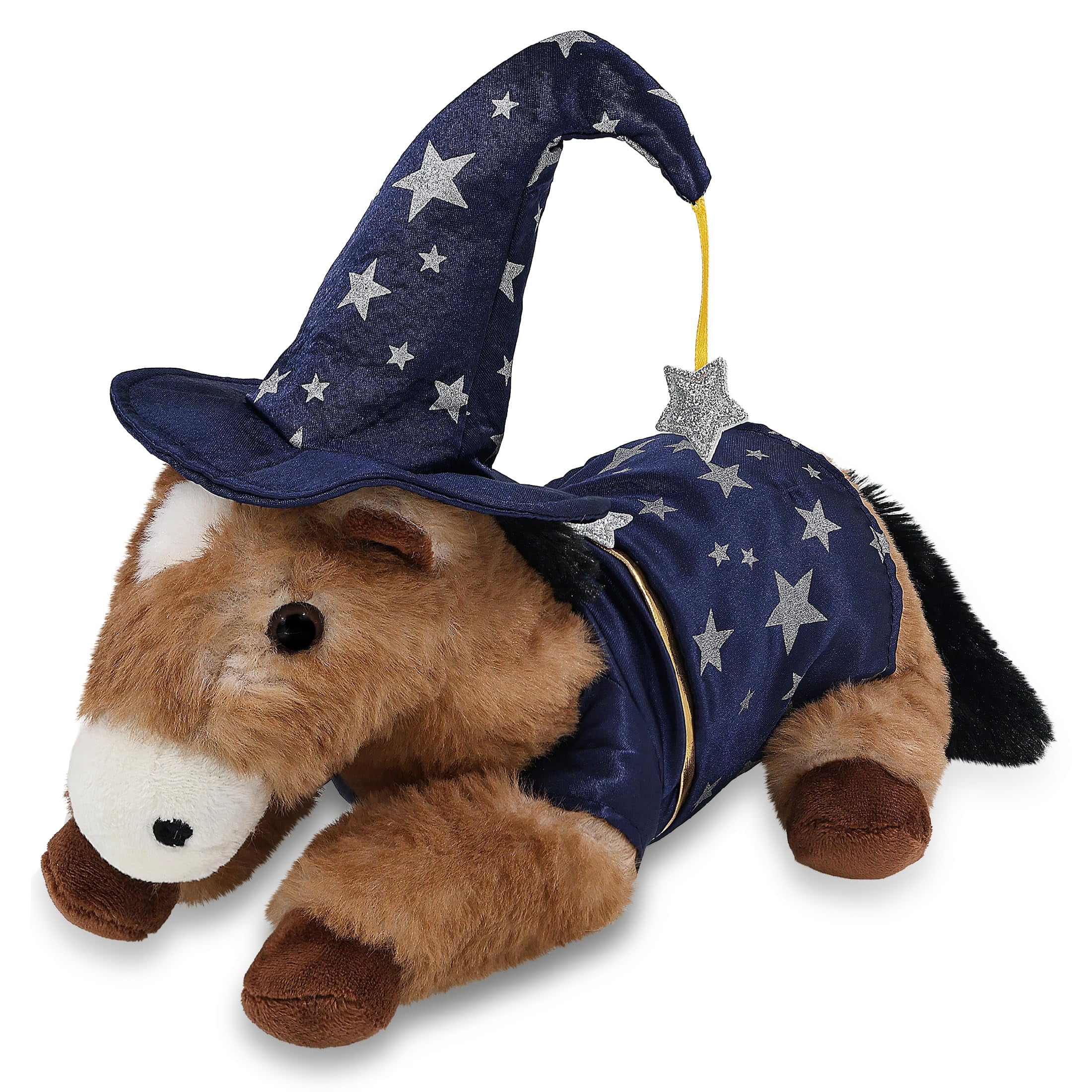 DolliBu Lying Brown Horse Stuffed Animal with Wizard Costume - Cute ...