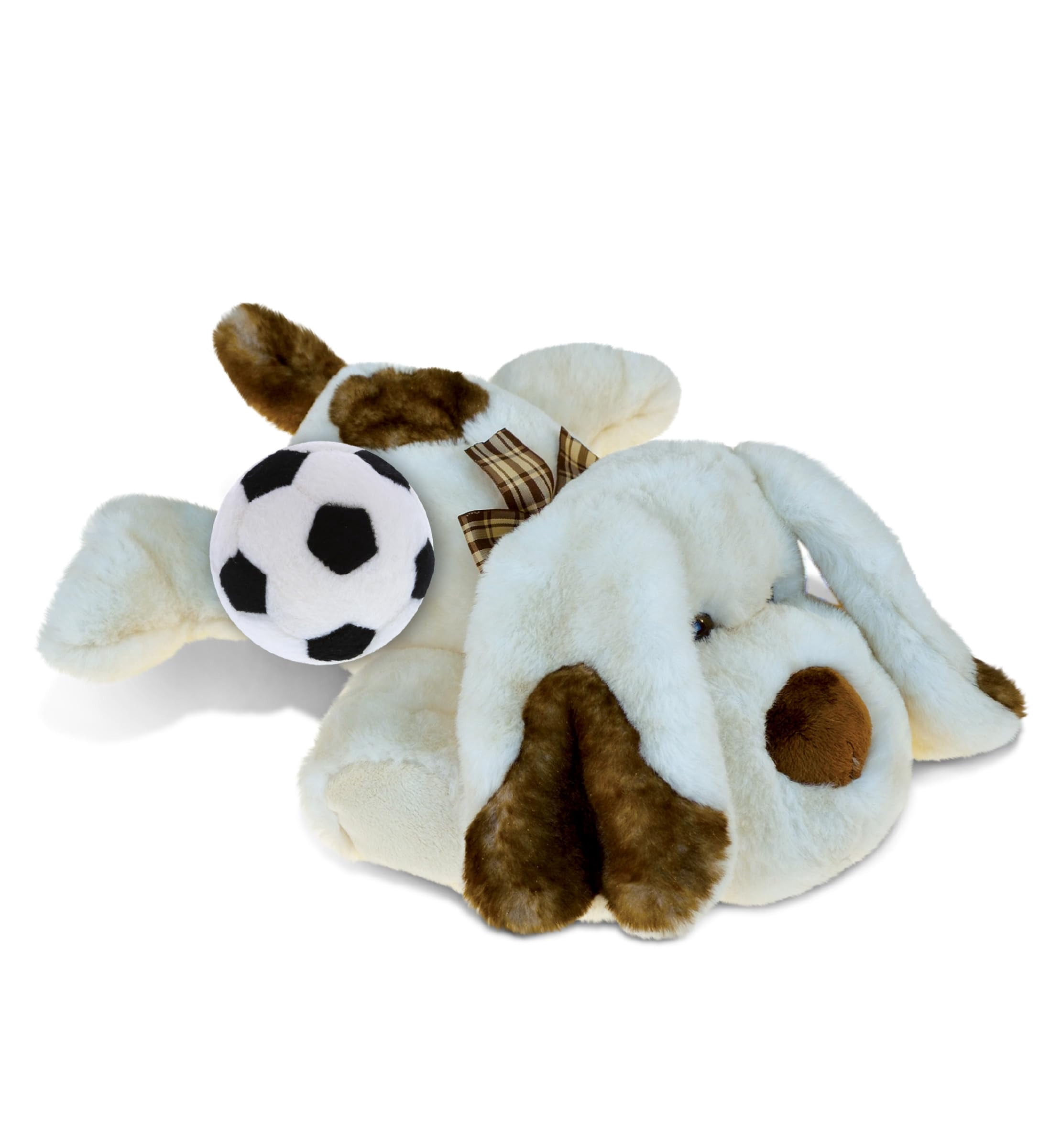 DolliBu Lying Dog Stuffed Animal with Soccer Ball Plush - Soft and ...