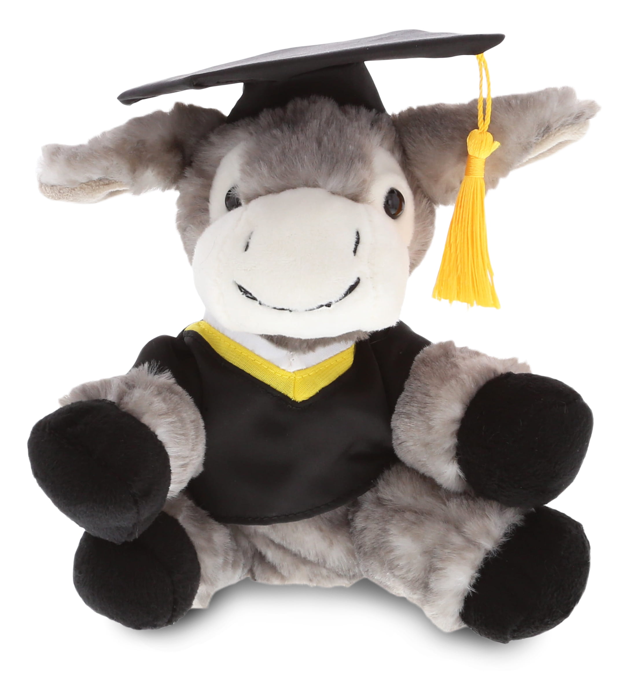 DolliBu Grad Congrats Lying Grey Donkey Plush Toy - Cute Graduation ...