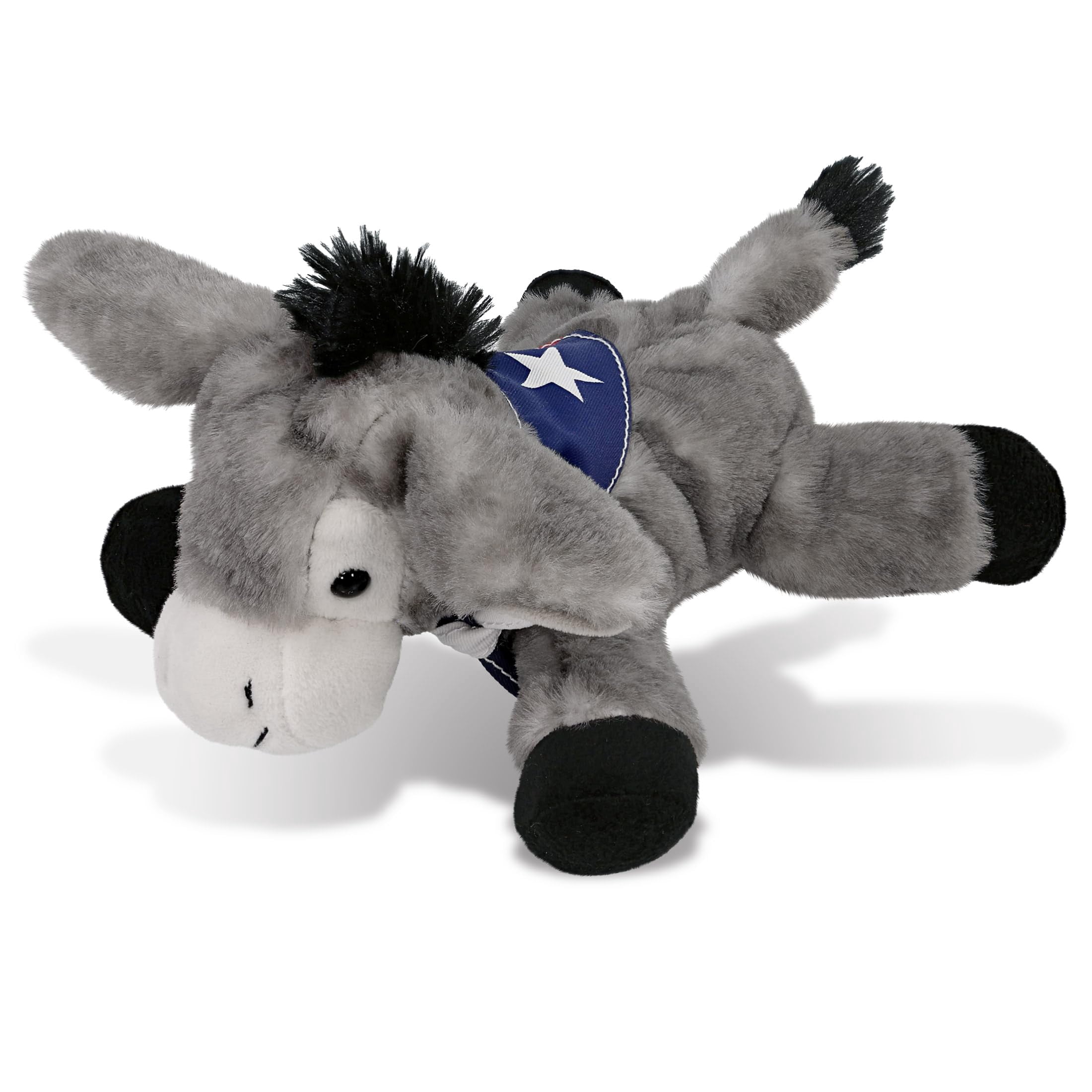DolliBu Lying Grey Donkey Stuffed Animal with Texas Flag Bandana ...
