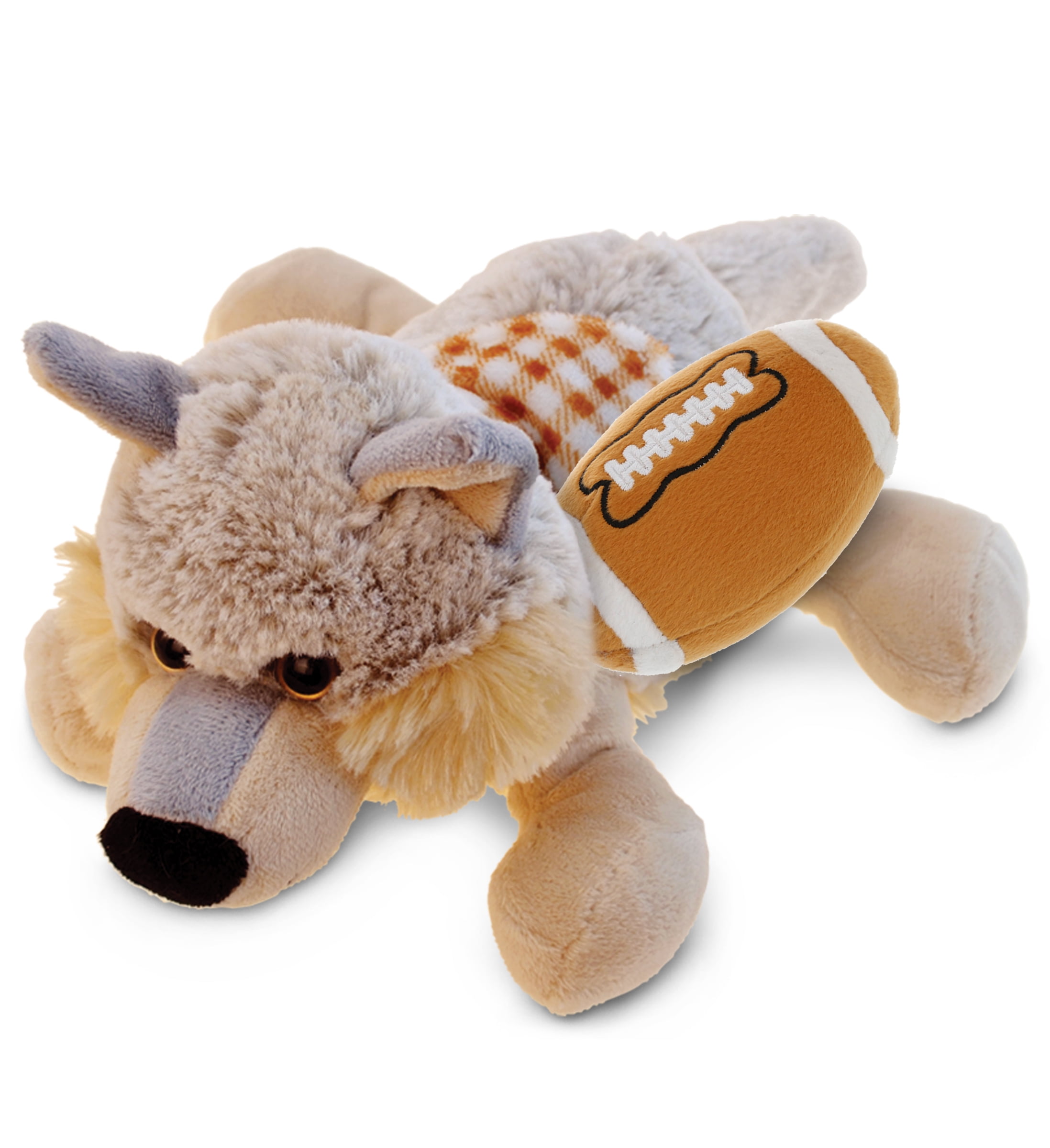 DolliBu Lying Wolf Stuffed Animal with Football Plush - Soft Huggable ...