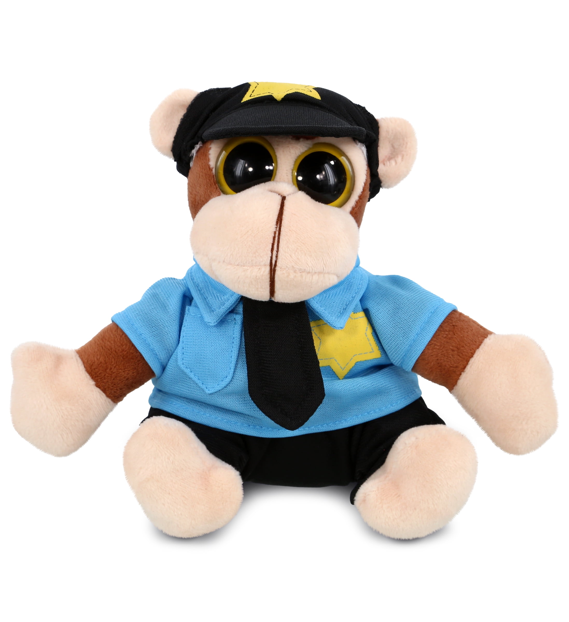 DolliBu Monkey with Big Eye Police Officer Plush Toy - Super Soft ...