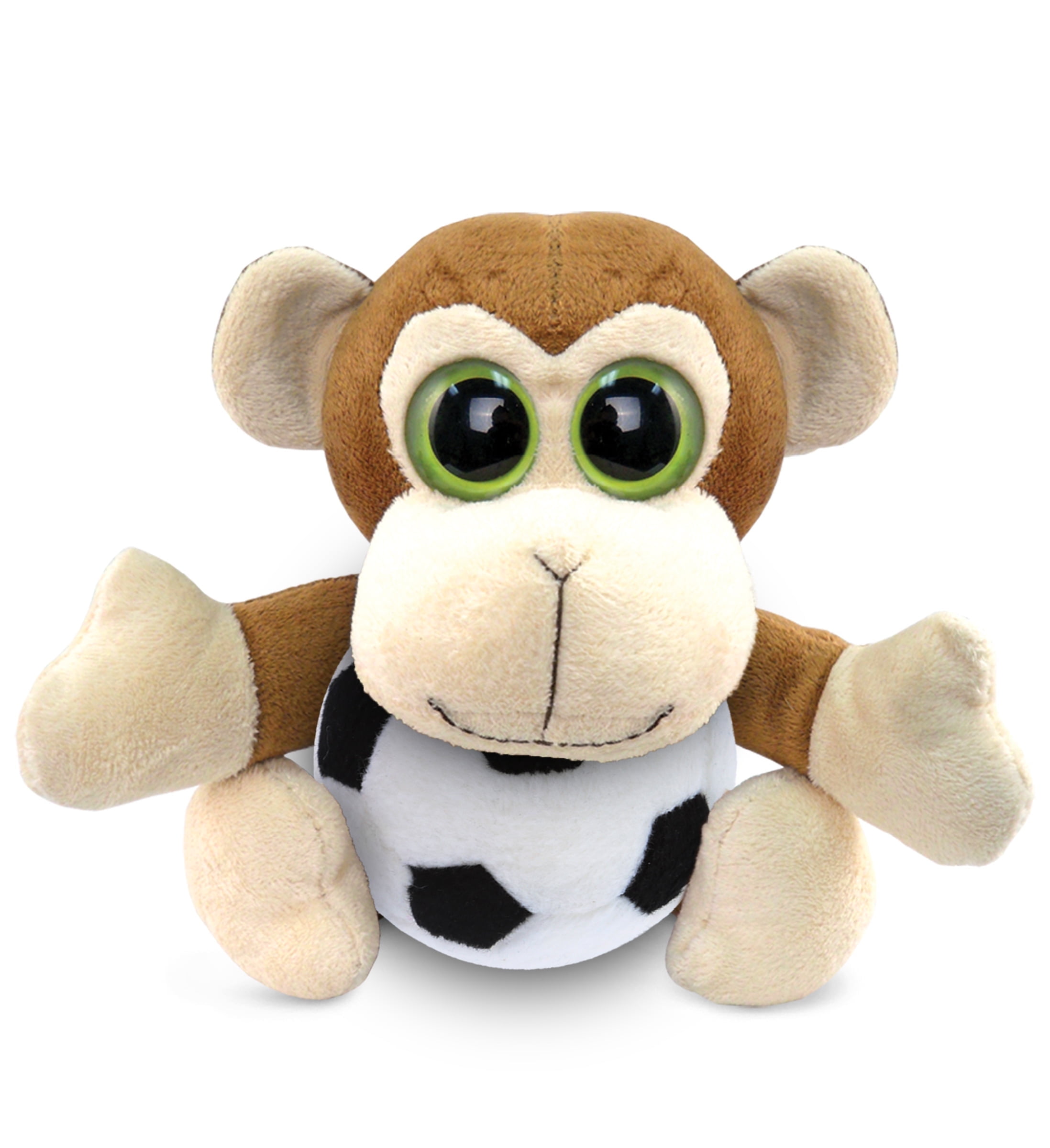 DolliBu Monkey Big-Eye Stuffed Animal with Soccer Ball Plush - Soft ...