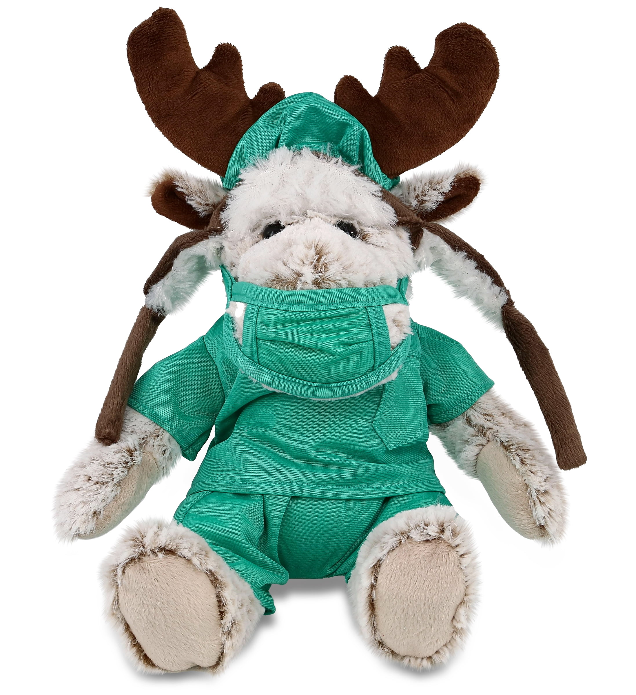 DolliBu Moose Doctor Plush with Clothes Toy - Super Soft Moose Doctor ...