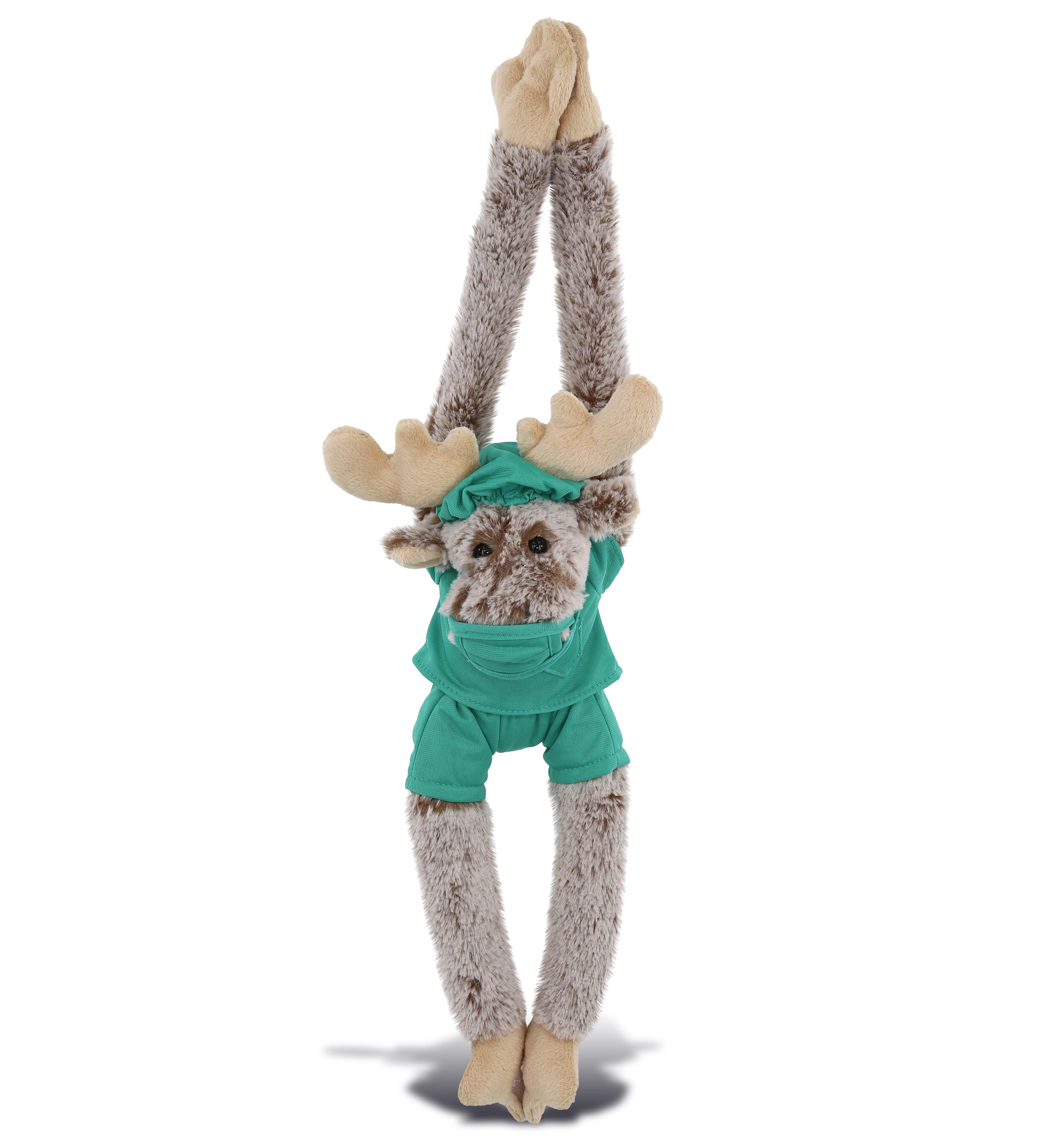 DolliBu Moose Doctor Plush Toy - Super Soft Moose with Long Arms Doctor ...