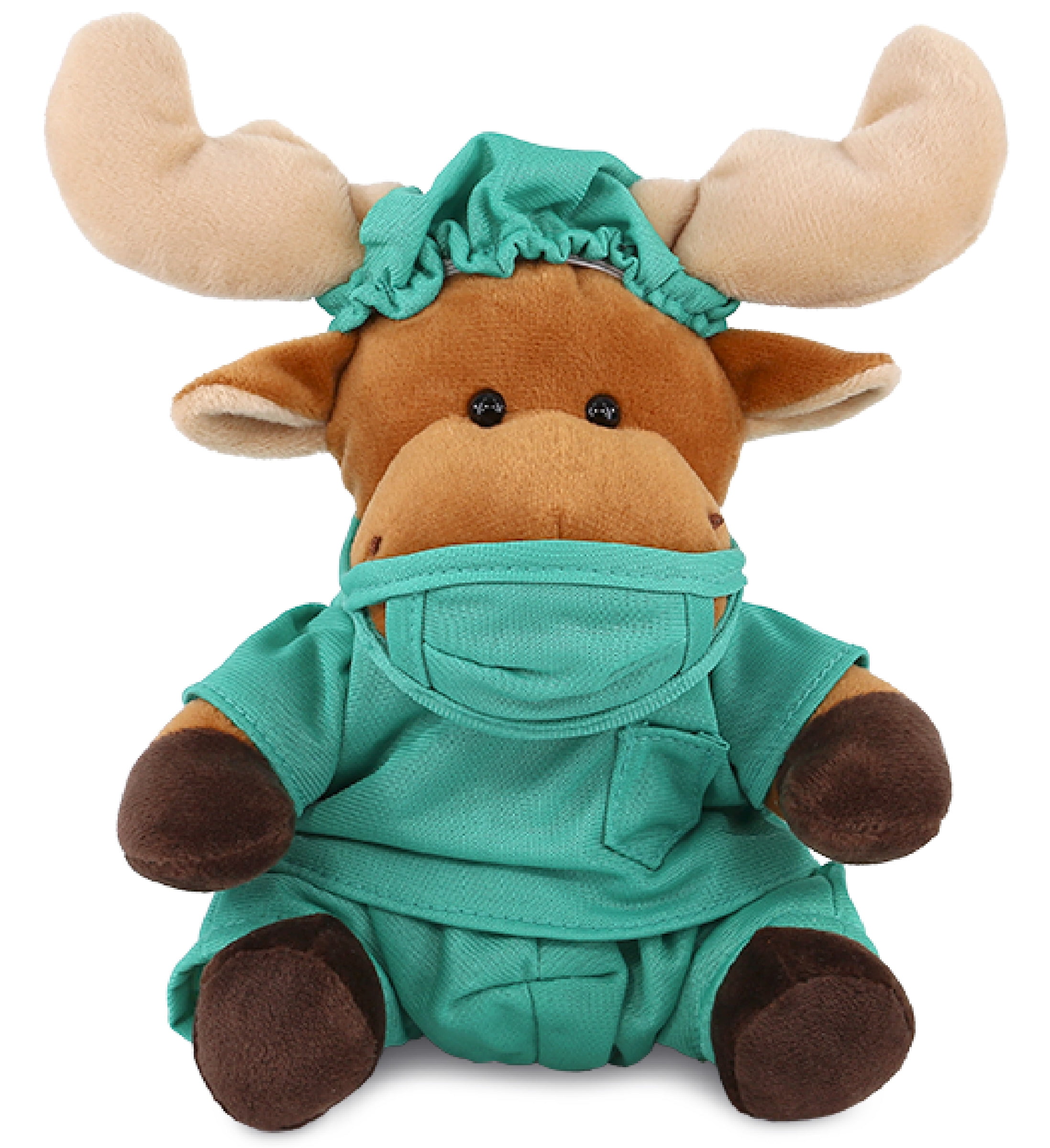 DolliBu Moose Doctor Plush Toy - Super Soft Moose Doctor Stuffed Animal ...