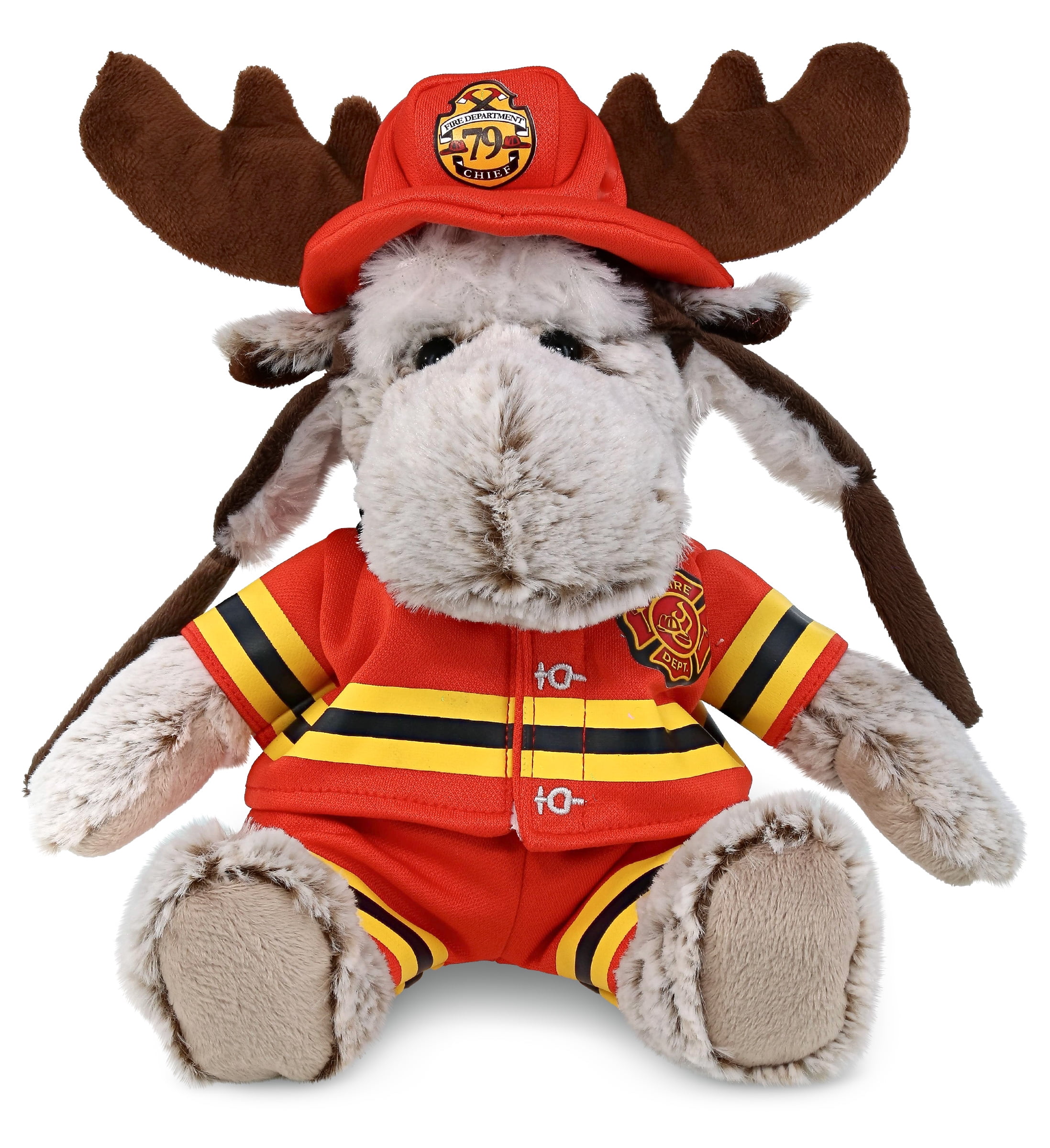 DolliBu Moose Firefighter Stuffed Animal - Moose with Clothes Fireman ...