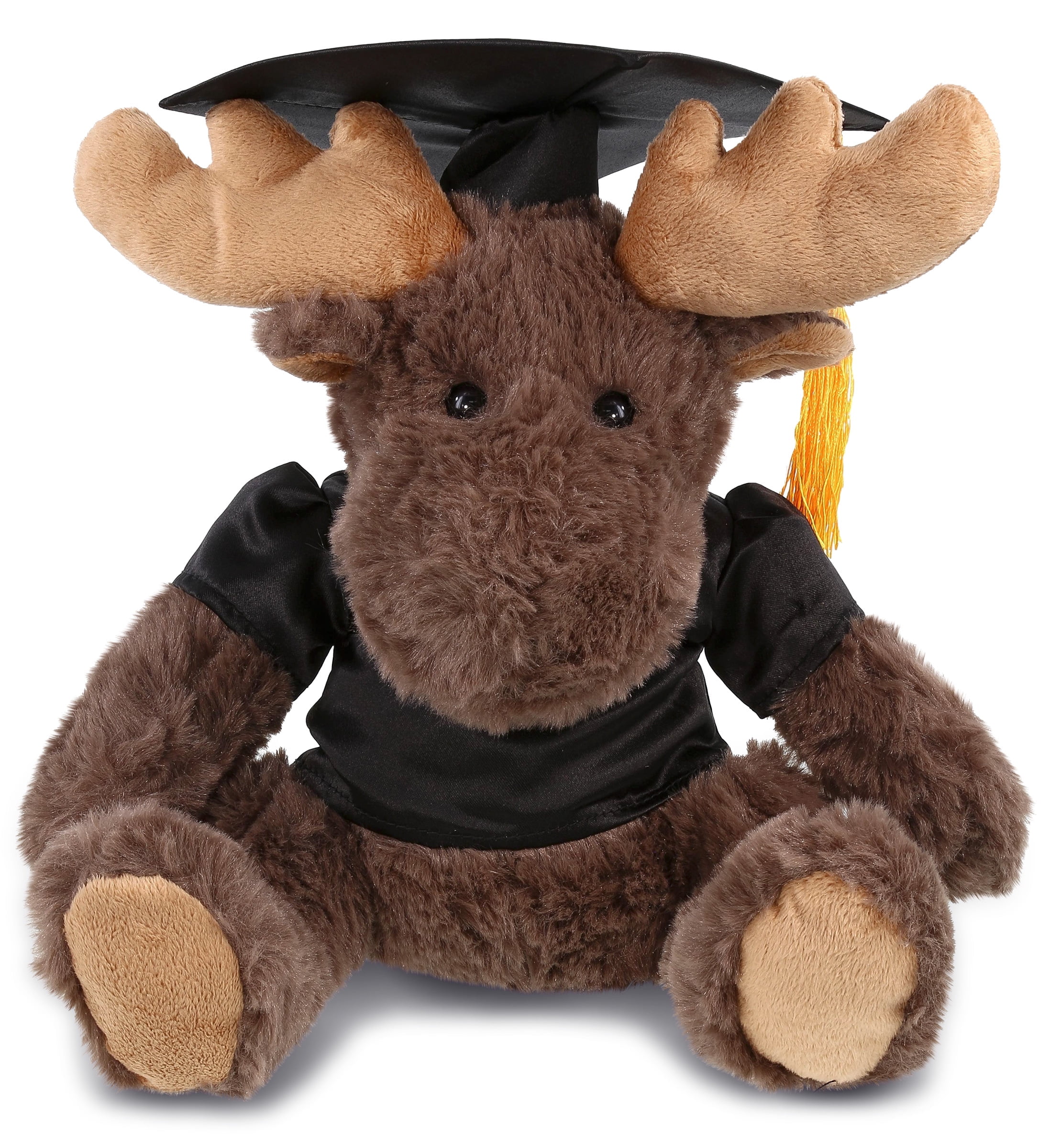 DolliBu Moose Graduation Plush Toy - Super Soft Plush Red Plaid Hoodie ...