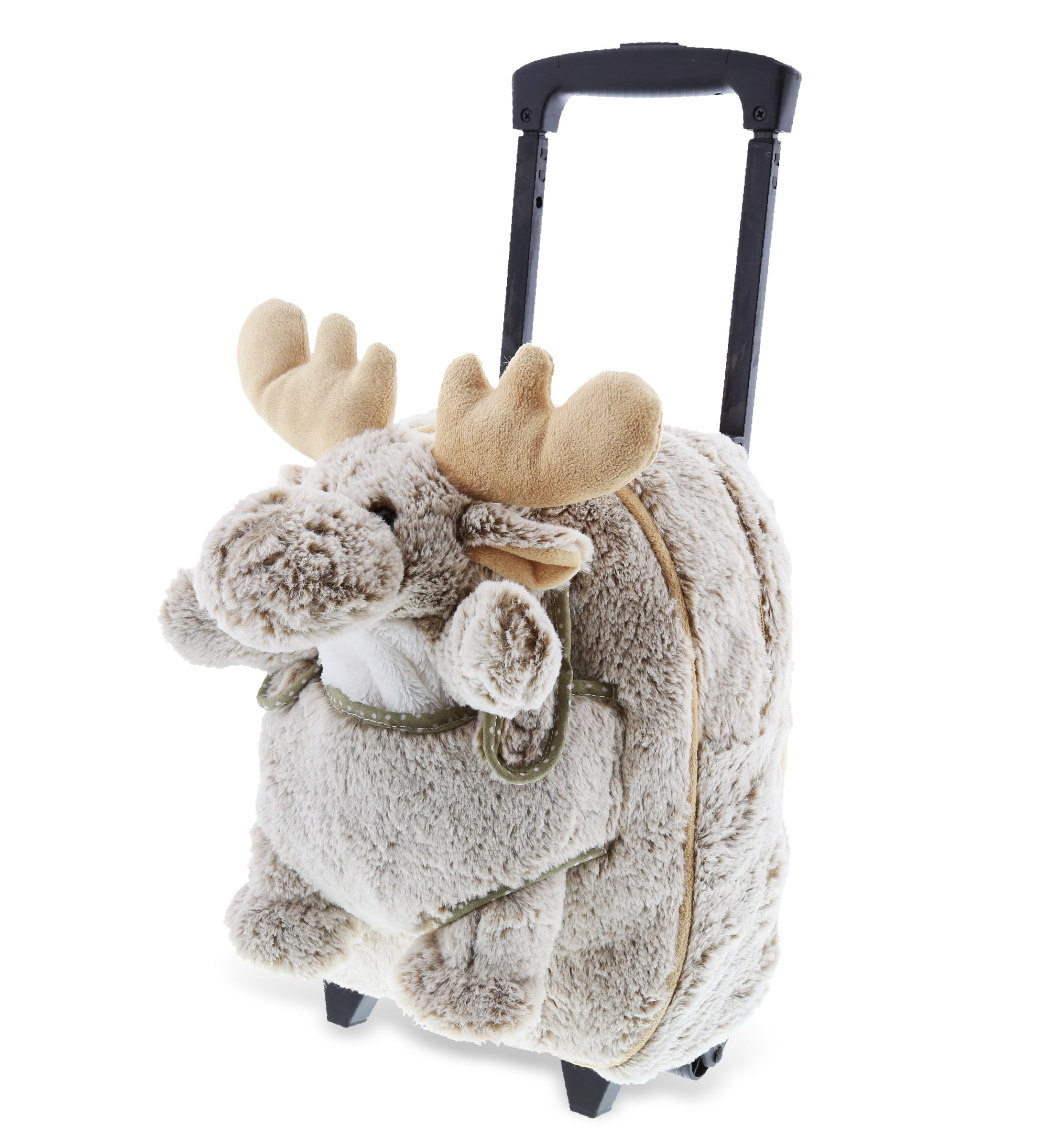 DolliBu Moose Plush Trolley & Purse Set - 3-in-1 Kids Trolley, Backpack ...