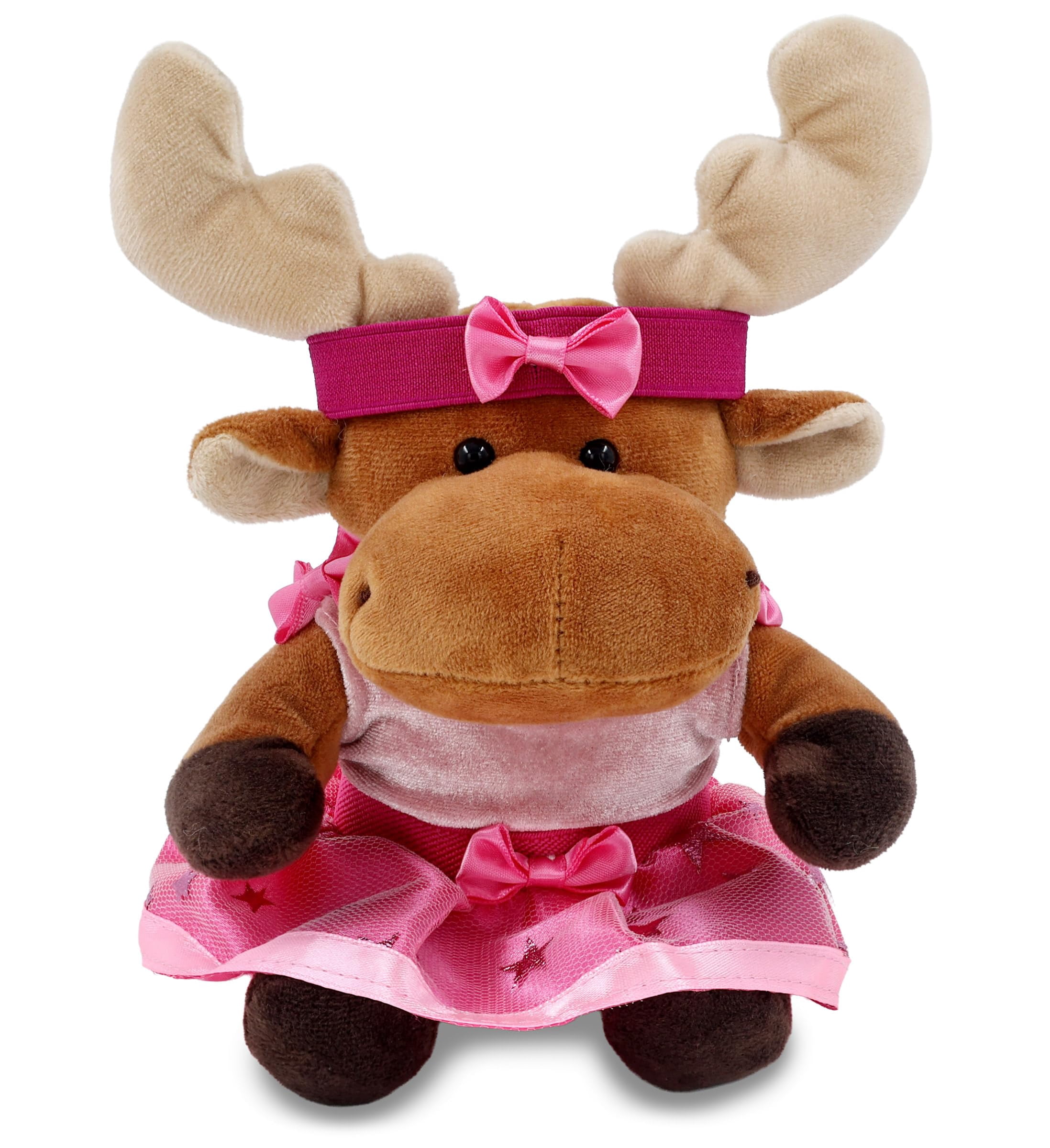 DolliBu Moose Stuffed Animal with Ballerina Dress Up Set - Cute Moose ...