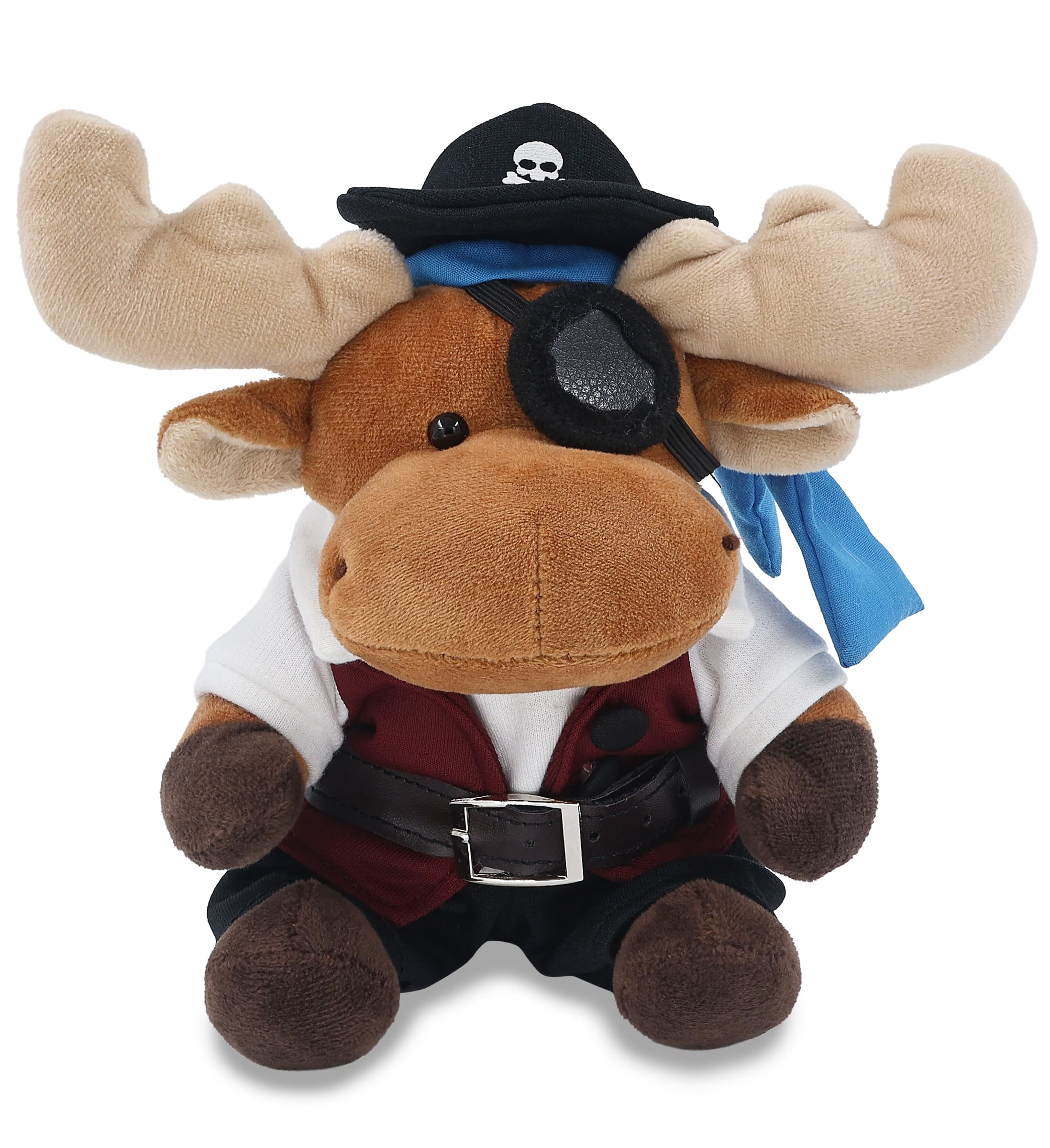 DolliBu Moose Stuffed Animal With Pirate Dress Up Set - Sea Adventure ...