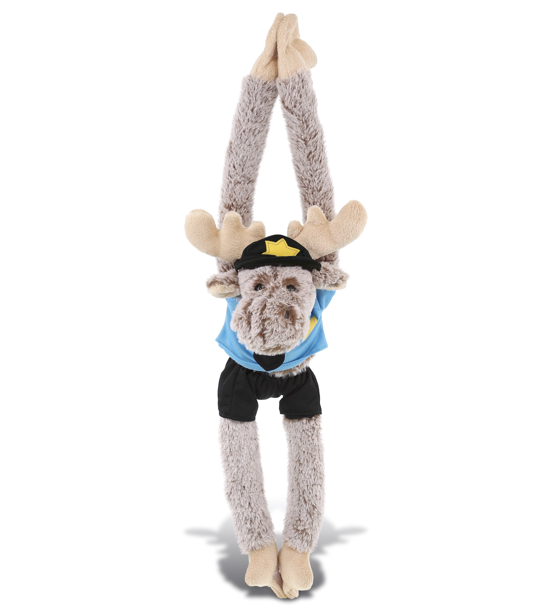 DolliBu Moose with Long Arms Police Officer Plush Toy - Super Soft ...