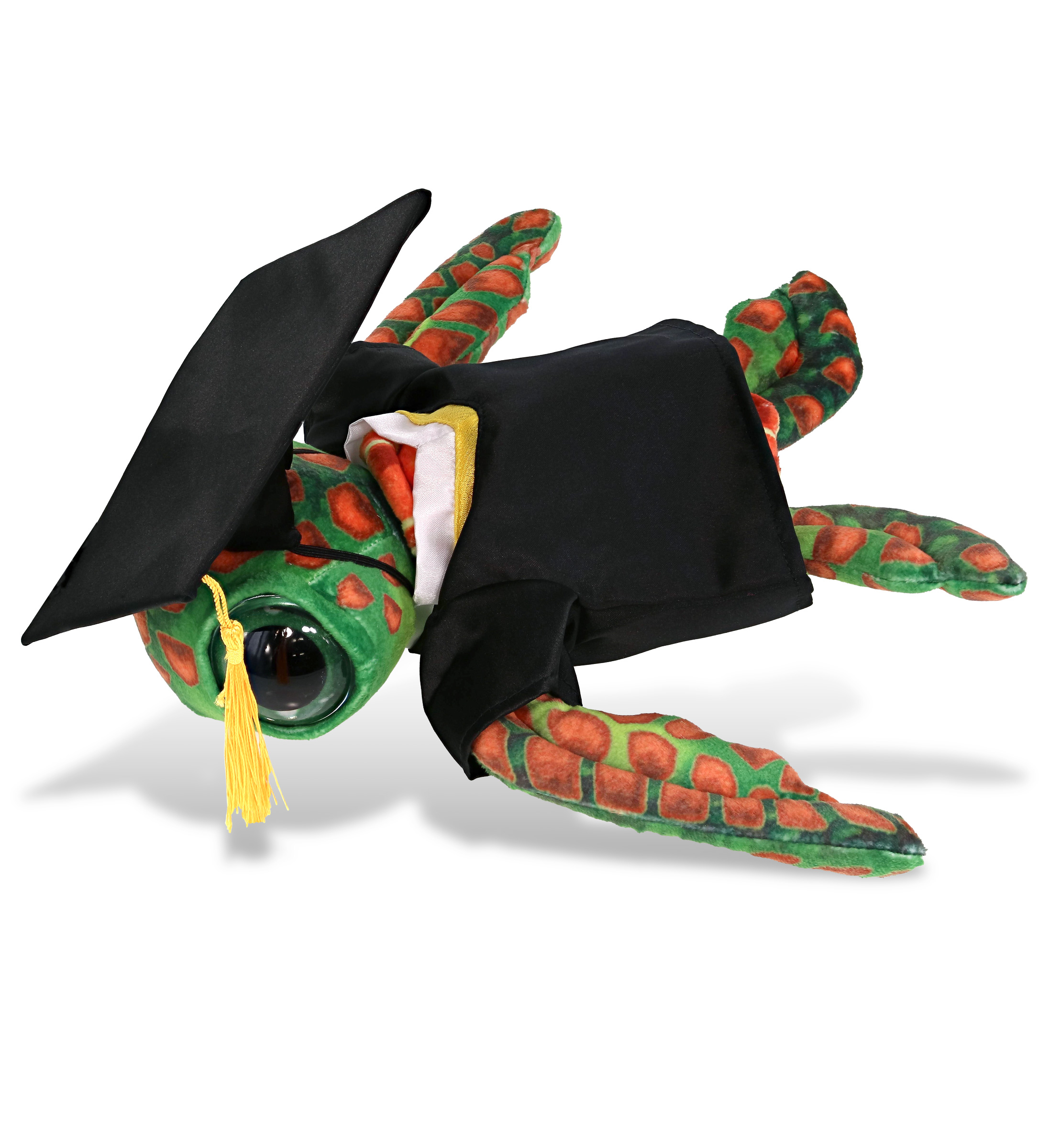 DolliBu Orange Sea Turtle Graduation Plush Toy - Super Soft Turtle ...