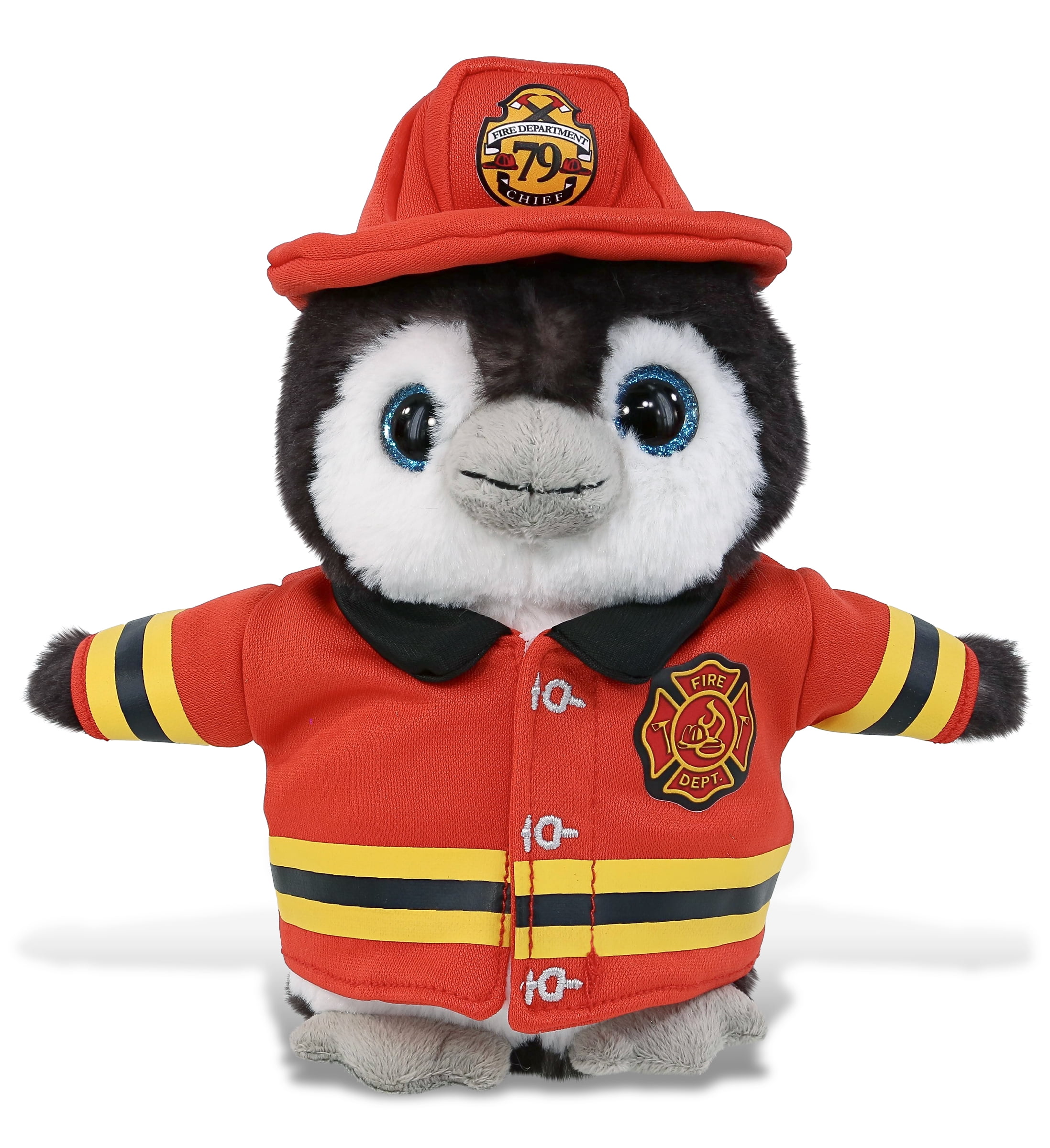 DolliBu Penguin Firefighter Stuffed Animal - Big Eye Penguin Bear ...