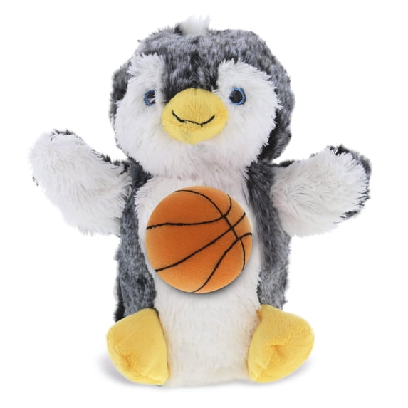 DolliBu Penguin Hand Puppet Stuffed Animal with Basketball Plush ...