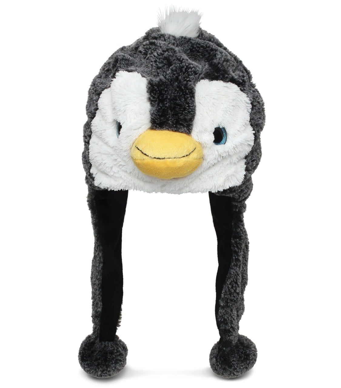 DolliBu Penguin Plush Winter Hat - Cozy Fleece Beanie with Ear Flaps ...