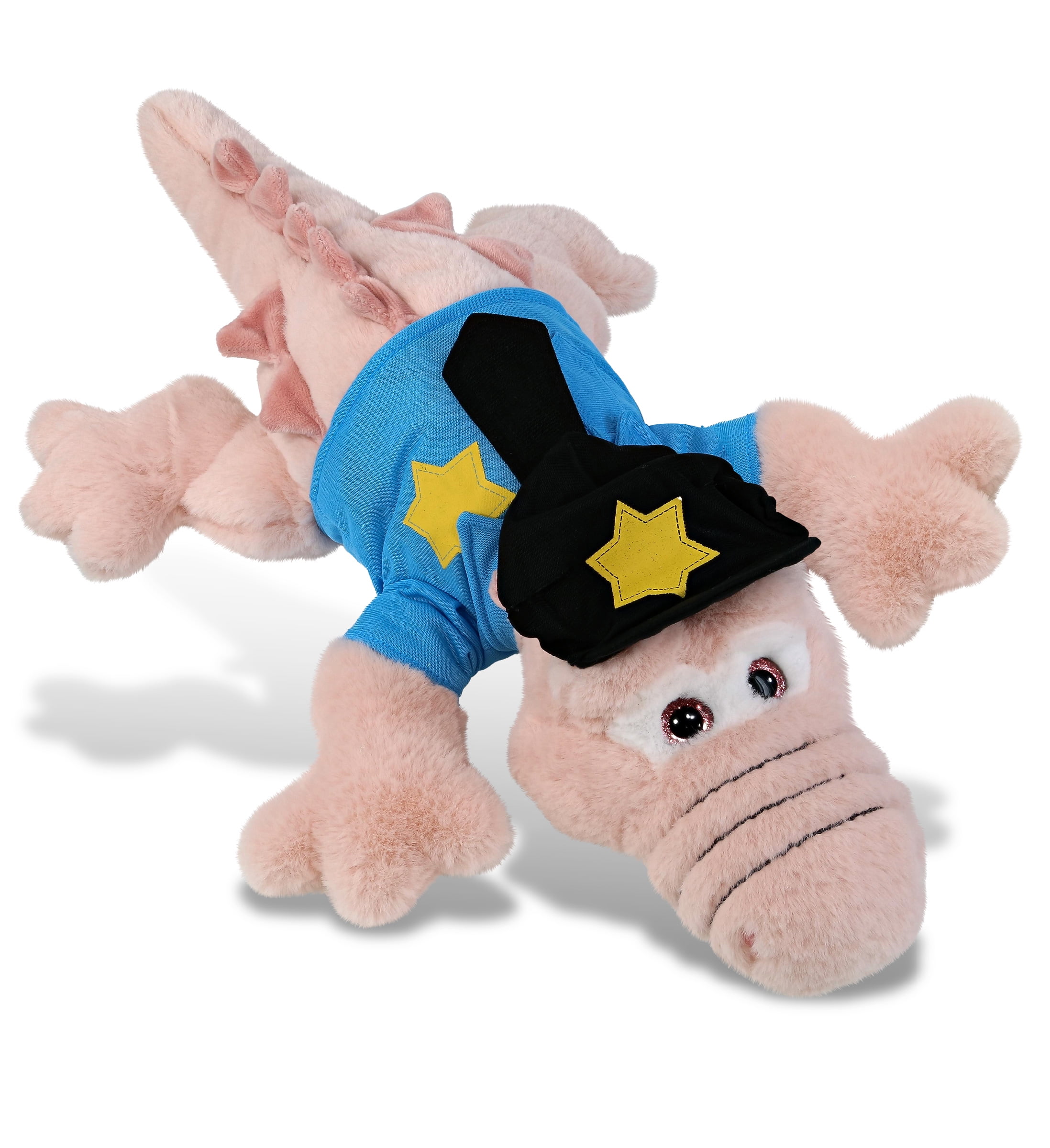 DolliBu Pink Alligator Police Officer Plush Toy – Super Soft Alligator ...