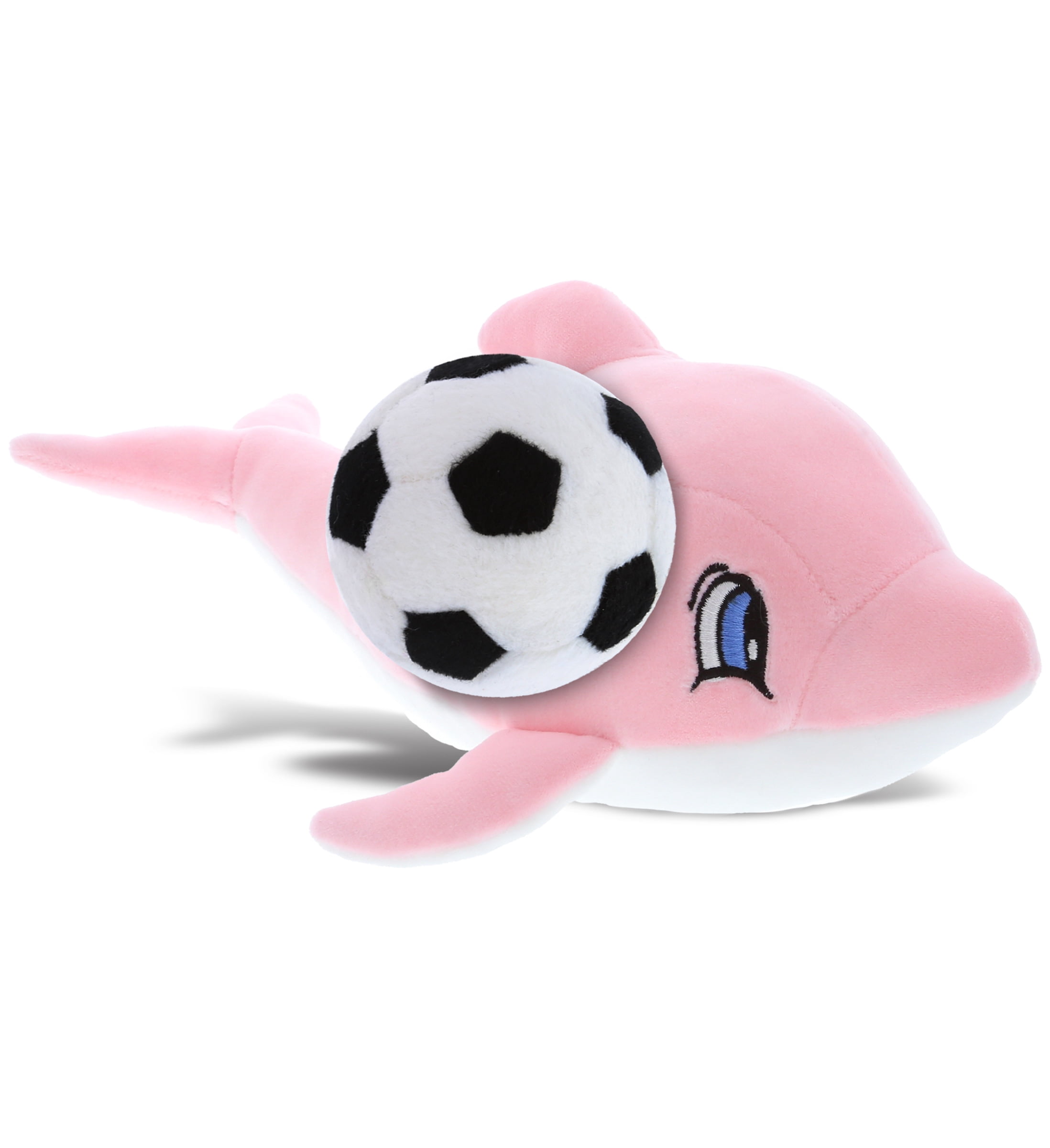 DolliBu Pink Dolphin Stuffed Animal with Soccer Ball Plush - Soft ...