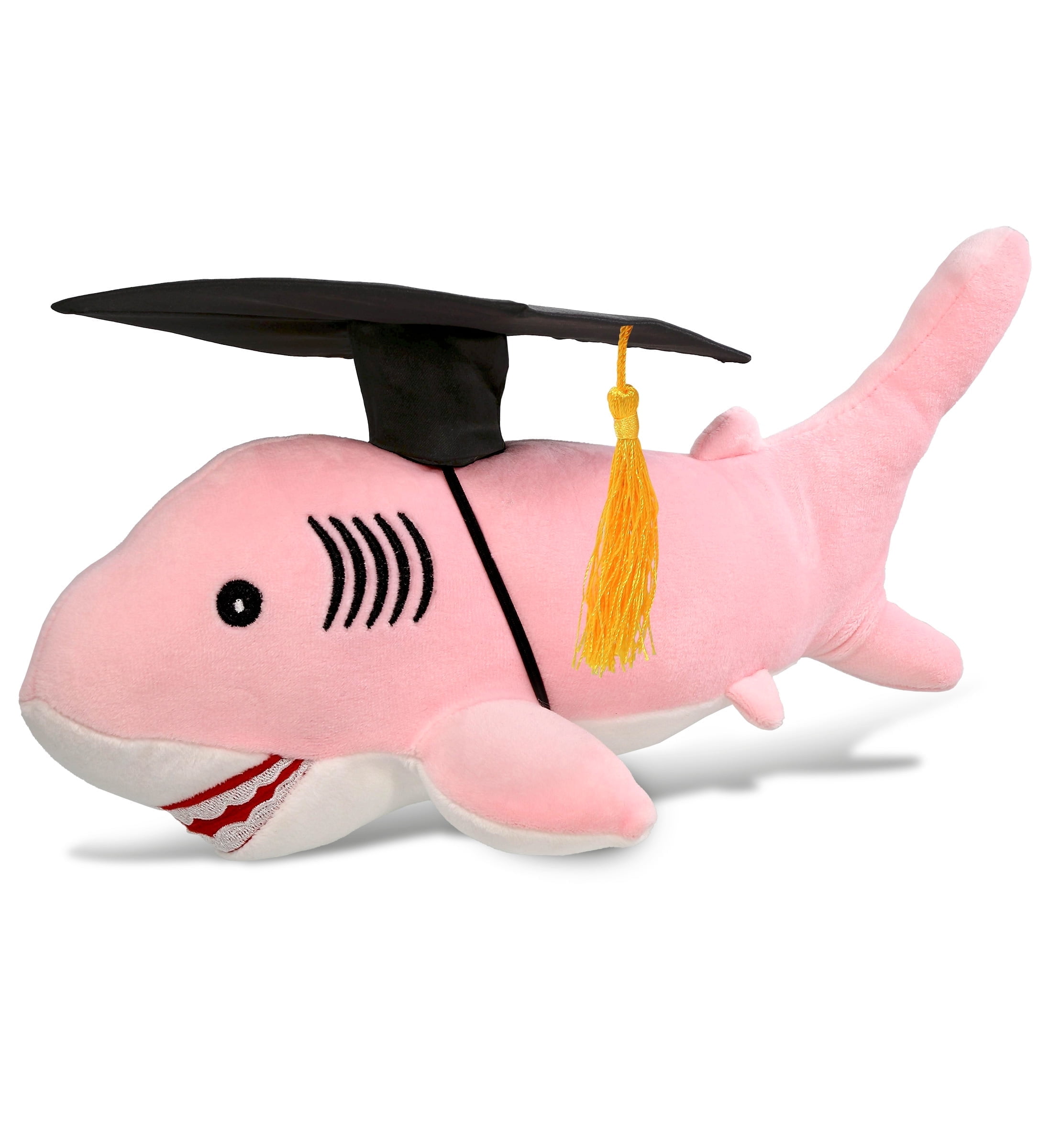 DolliBu Pink Shark Graduation Plush Toy - Soft Plush Graduation Stuffed ...