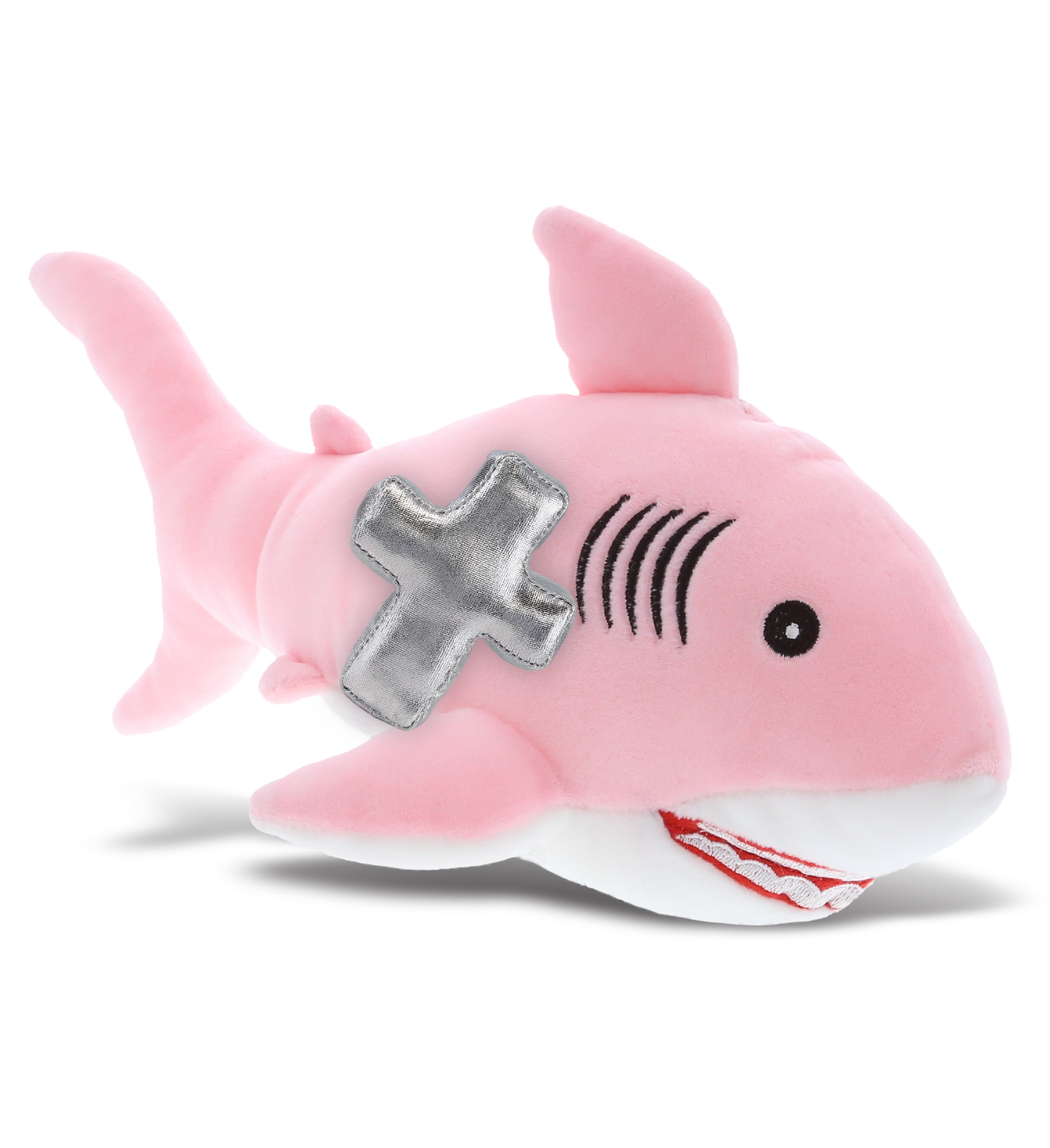 DolliBu Pink Shark Stuffed Animal with Silver Cross Plush - Religious ...