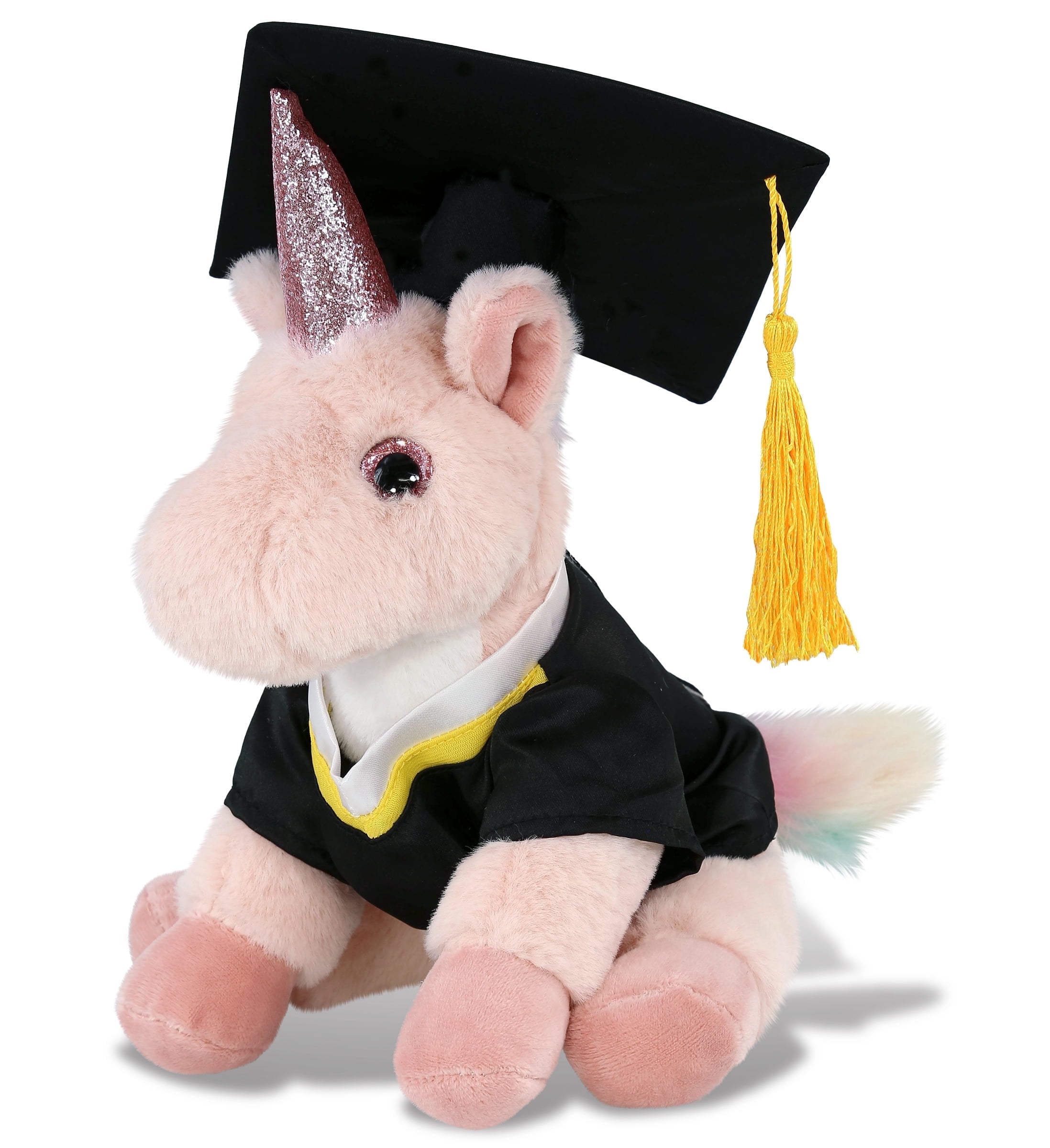 DolliBu Pink Unicorn Graduation Plush Toy - Soft Huggable Graduation ...